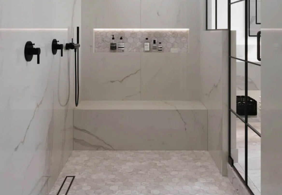 Marble Look Bathroom Tile | Shower, Floor & Wall - $2 Sample