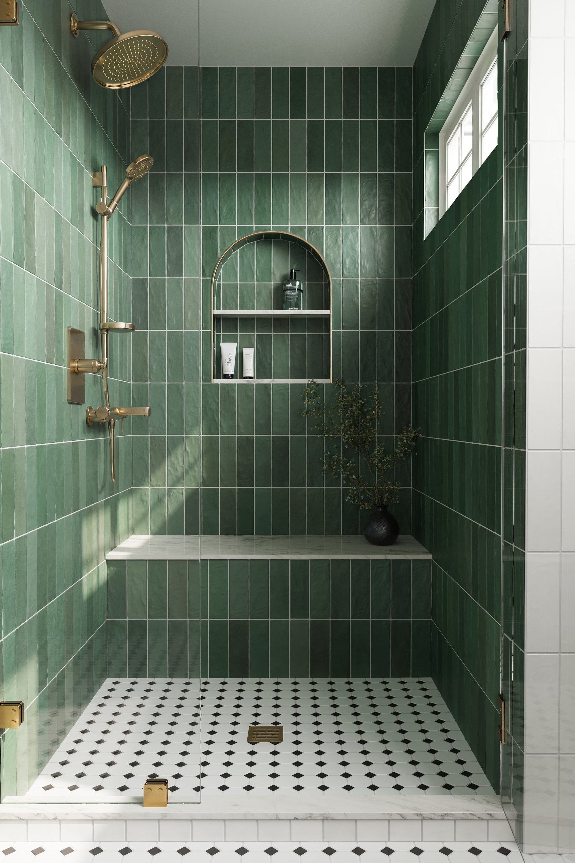 Leona 12x12 Checkerboard Matte Porcelain Tile in Calacatta and Marfil