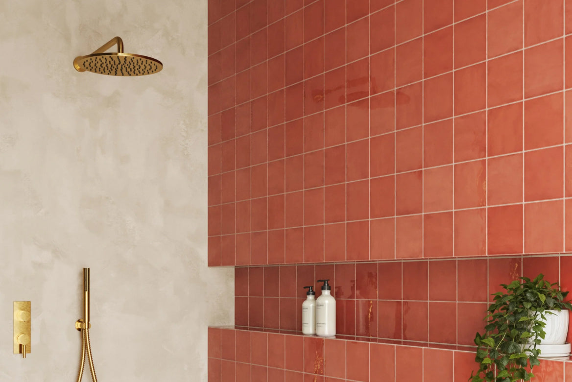 Orange Tile For Shower Walls | Waterproof