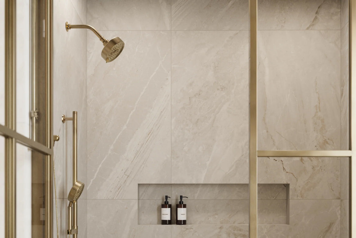 Taupe Tile For Shower Walls | Waterproof