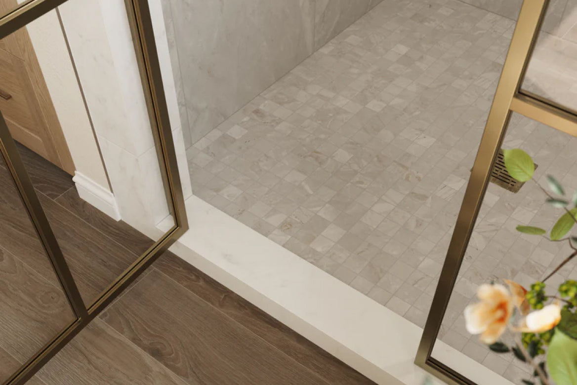 Taupe Mosaic Tile For Shower Floors | Non-Slip