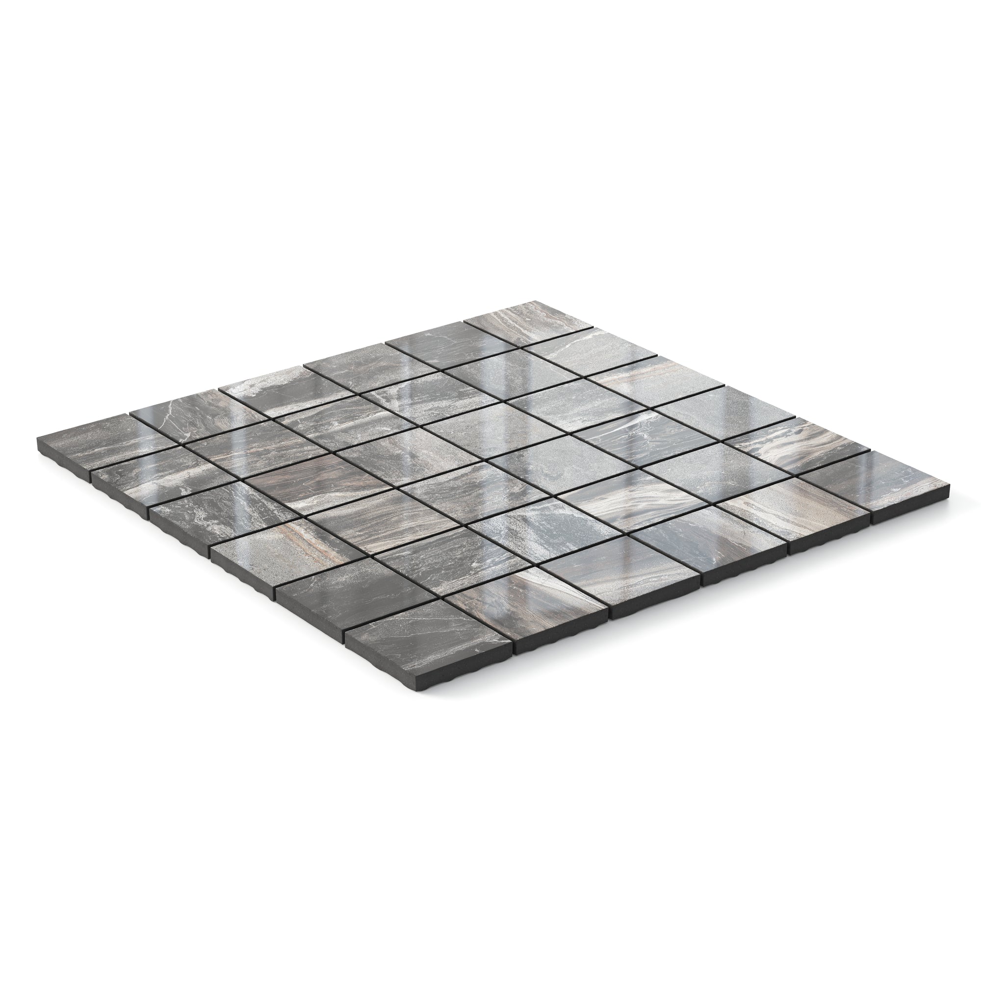 Harley 2x2 Polished Porcelain Mosaic Tile in Graphite