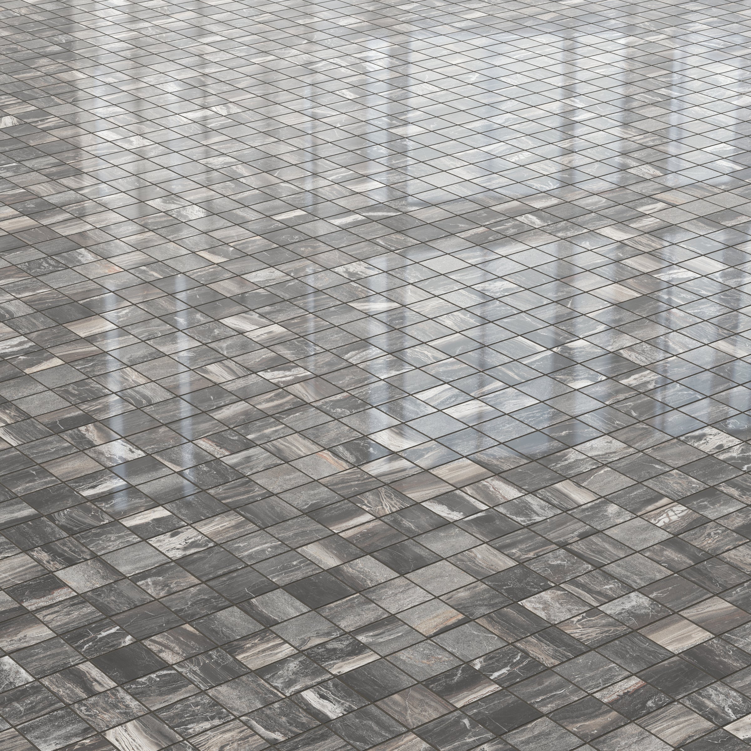 Harley 2x2 Polished Porcelain Mosaic Tile in Graphite