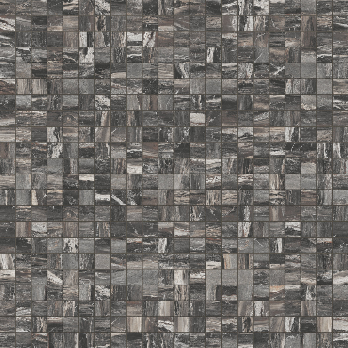 Harley 2x2 Polished Porcelain Mosaic Tile in Graphite