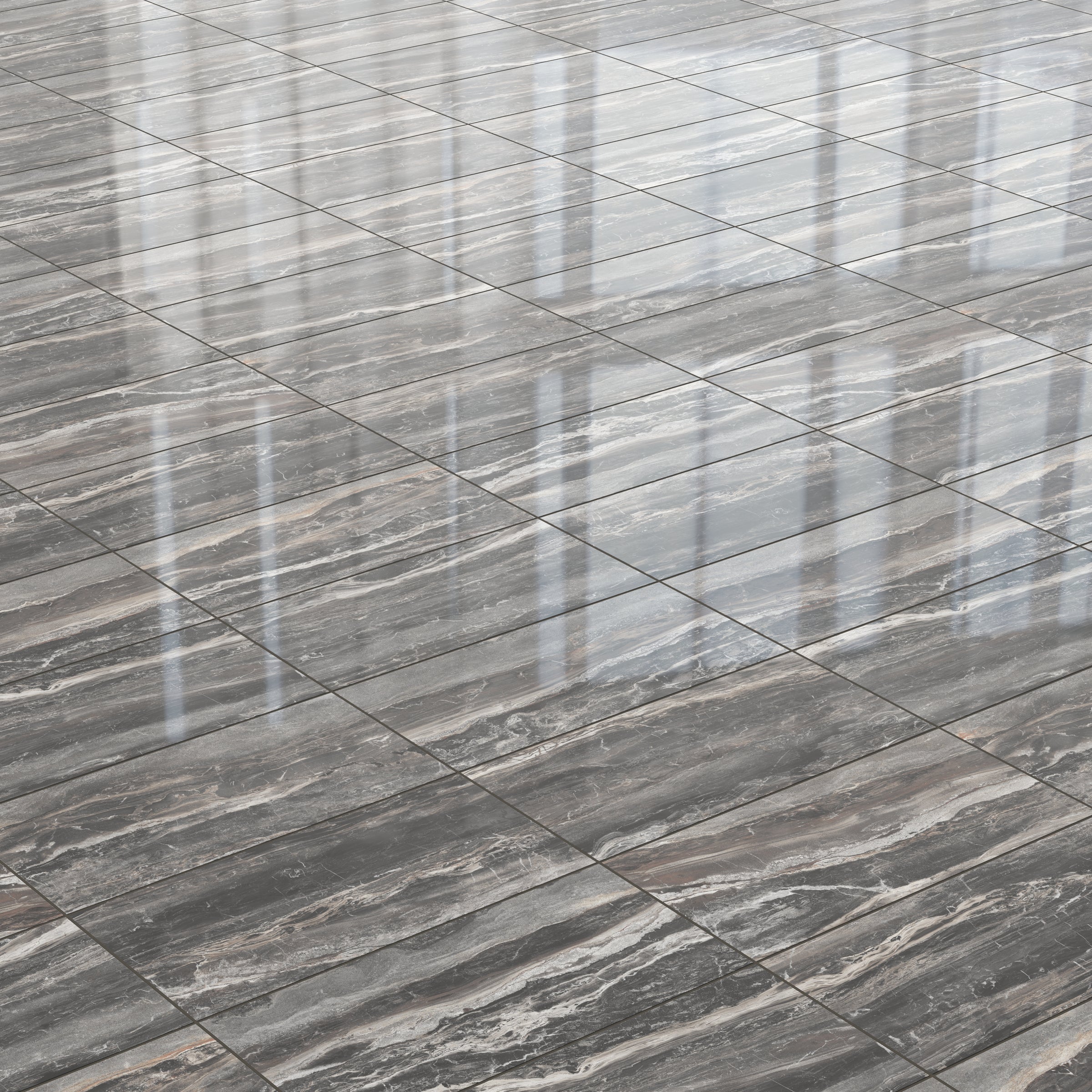 Harley 12x24 Polished Porcelain Tile in Graphite