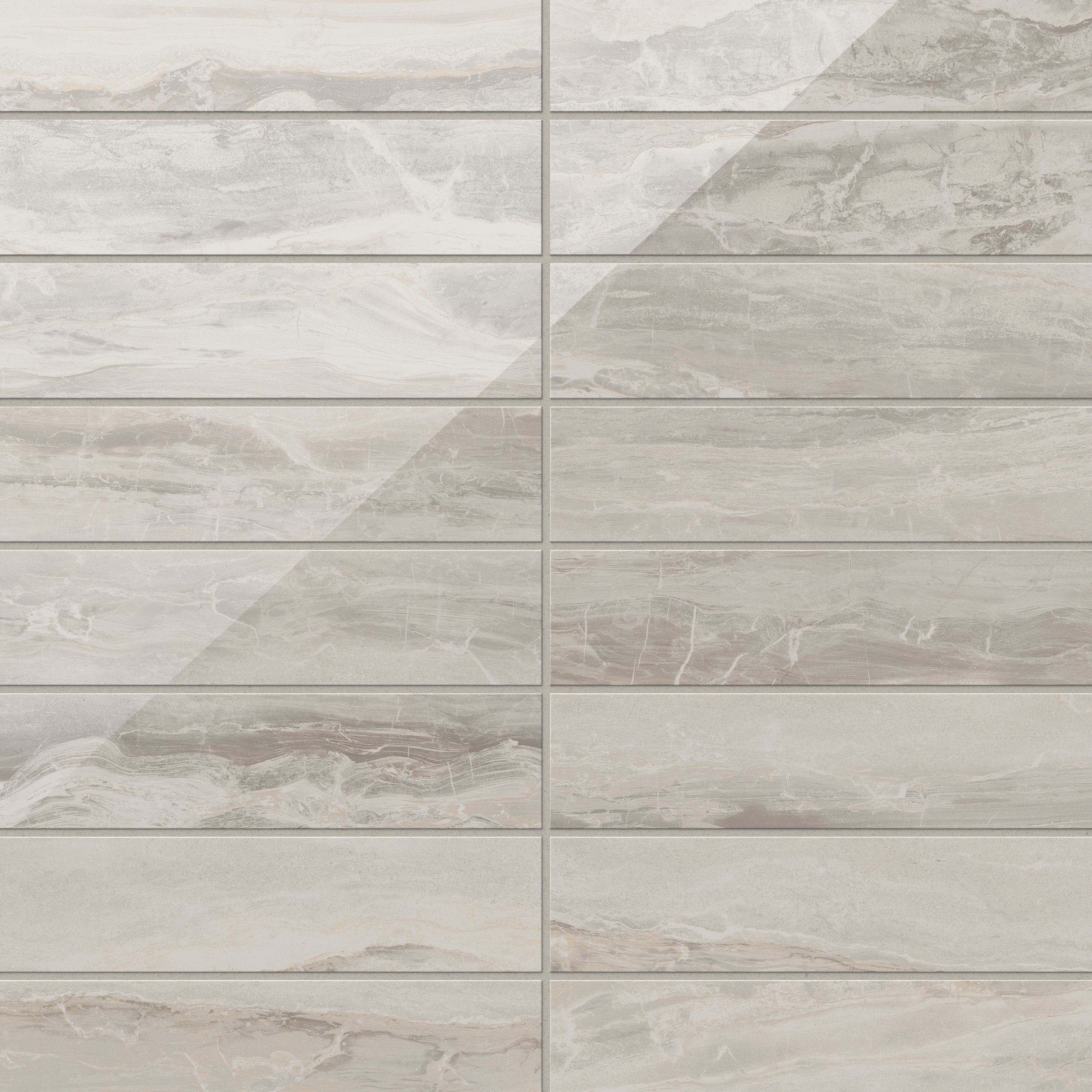 Harley 3x12 Polished Porcelain Tile in Greige