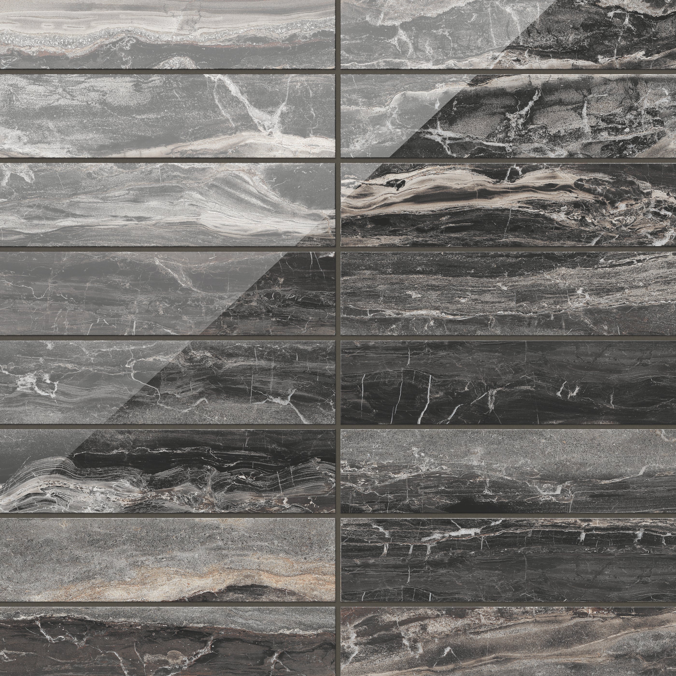Harley 3x12 Polished Porcelain Tile in Graphite