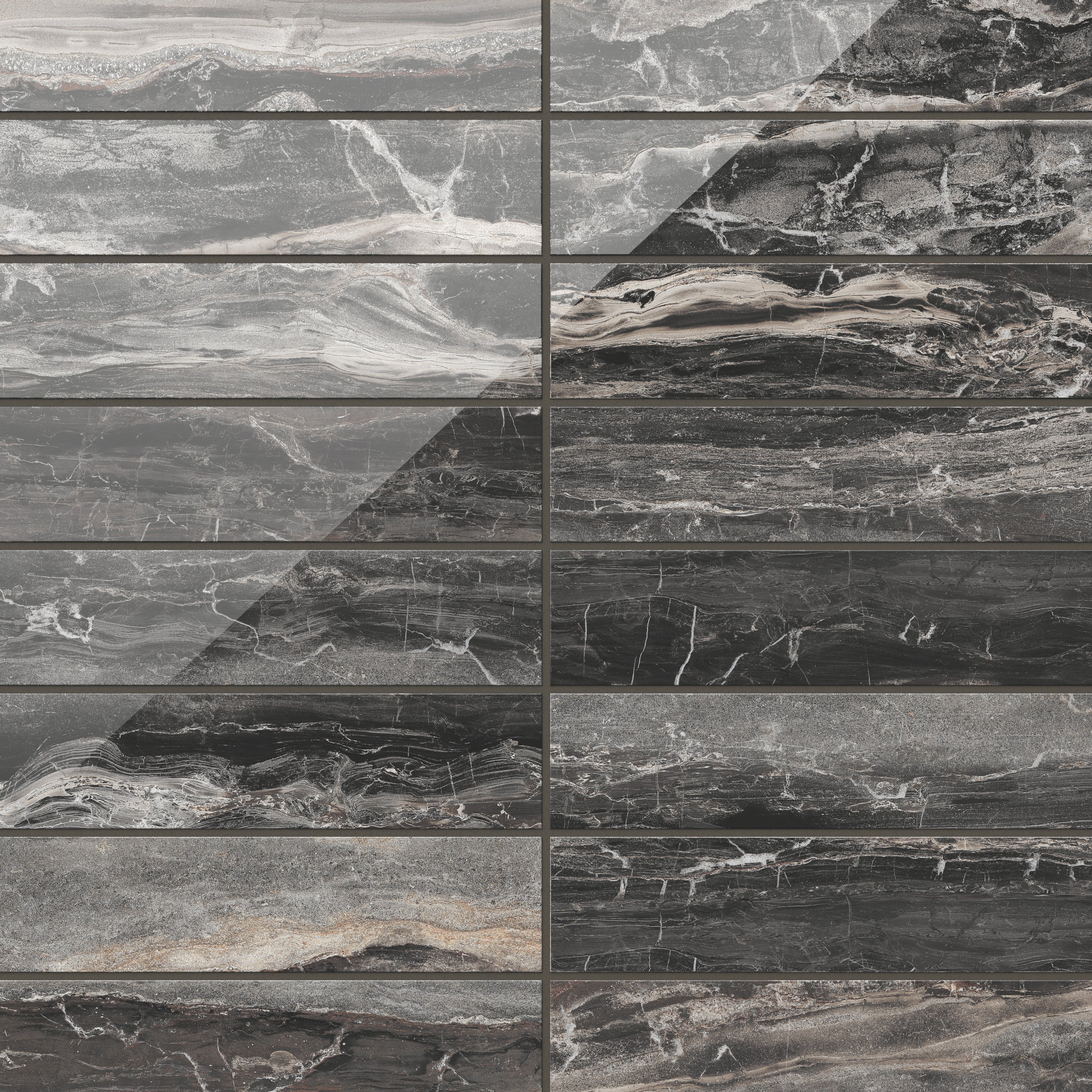 Harley 3x12 Polished Porcelain Tile in Graphite