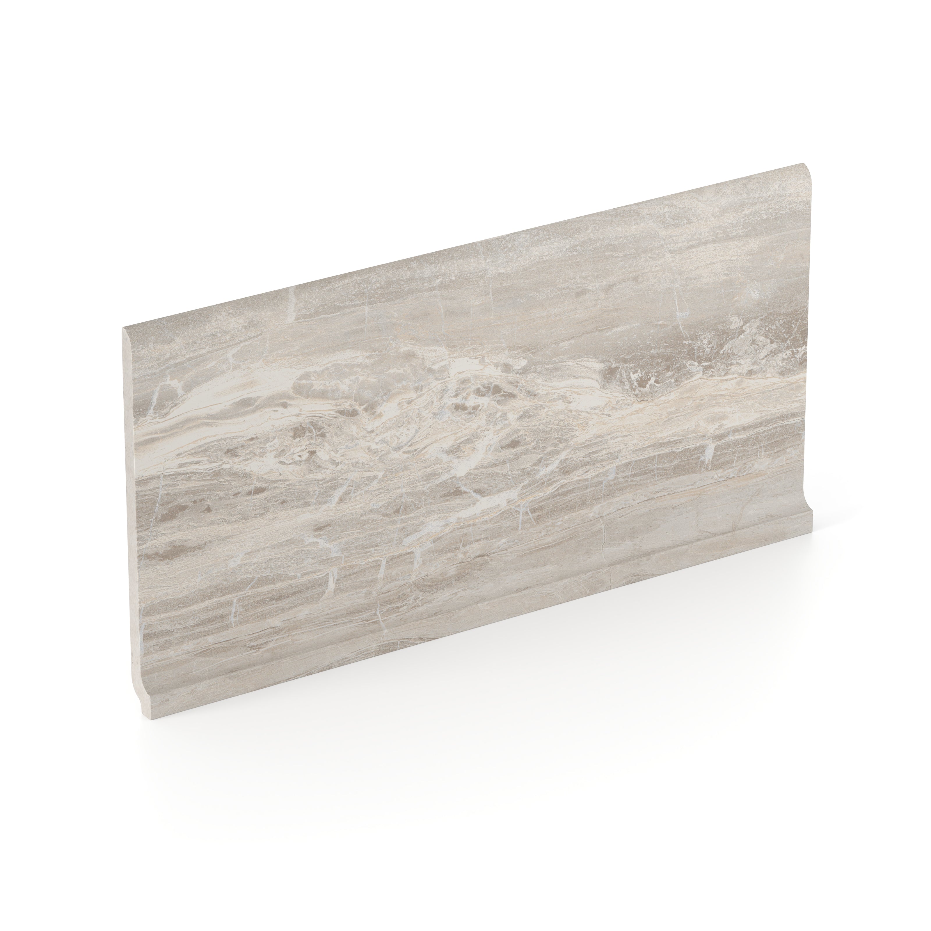 Harley 6x12 Matte Porcelain Cove Base Tile in Greige