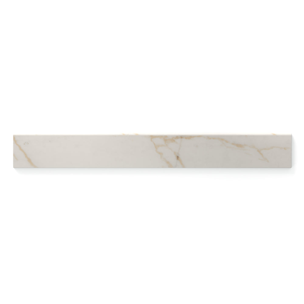 Giada 3x24 Matte Porcelain Bullnose Tile in Calacatta Gold
