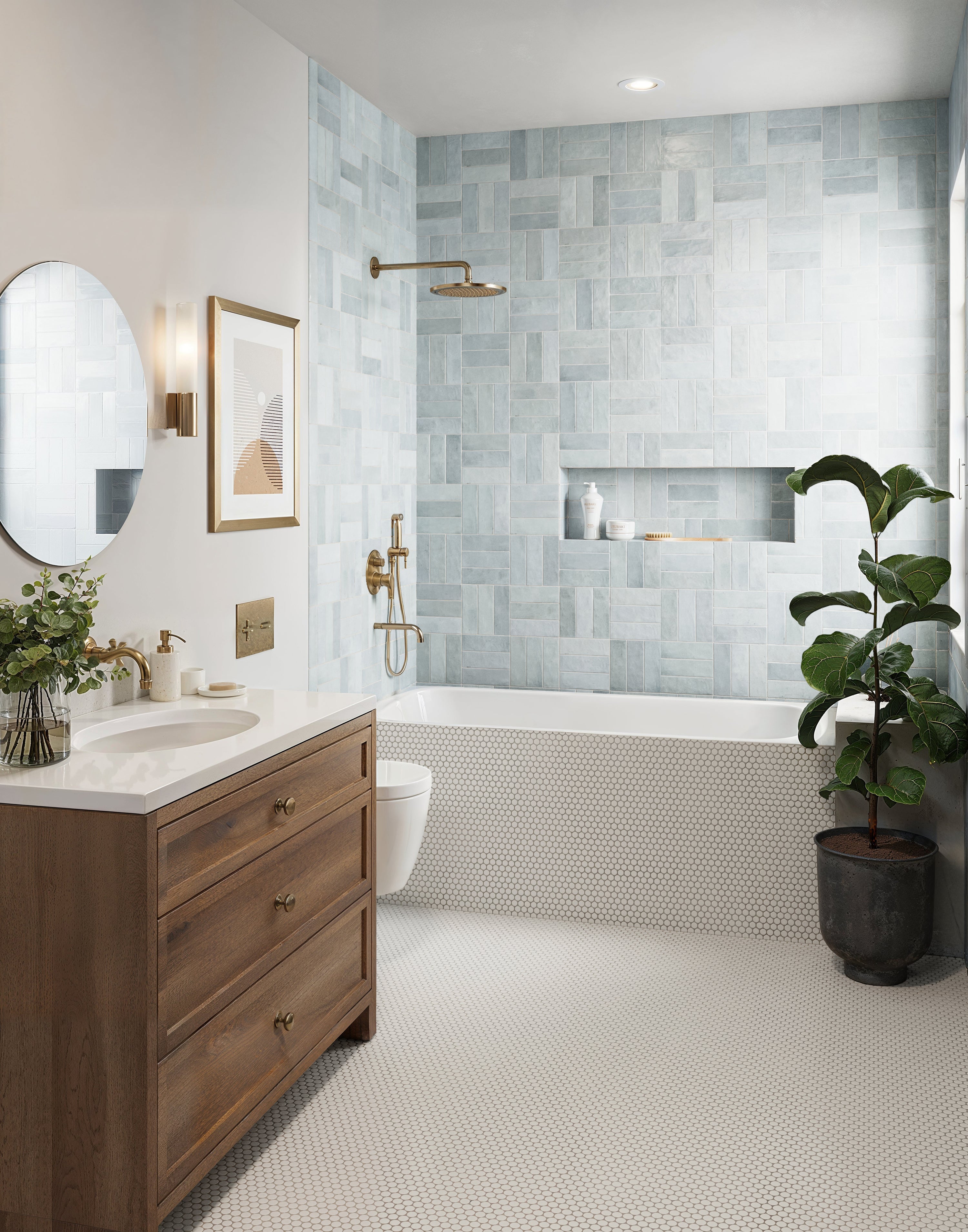 Ollie 3/4x3/4 Matte Porcelain Mosaic Penny Round Tile in White