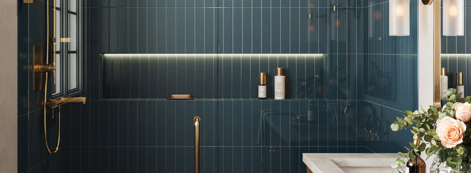 Blue Bathroom Tile | Shower, Floor & Wall