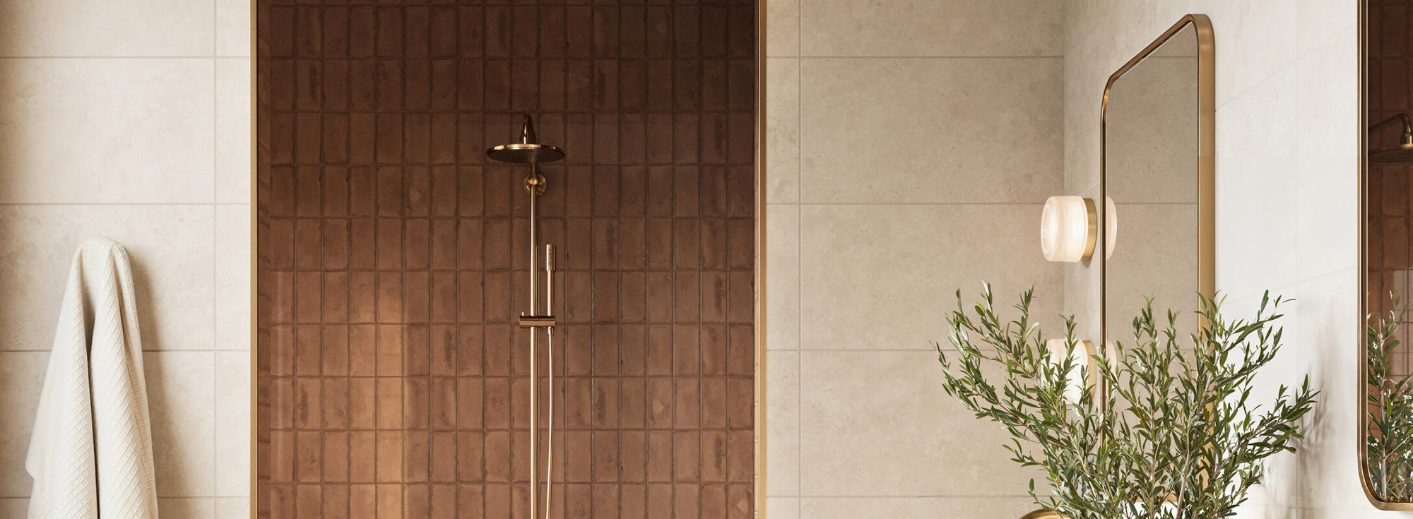 Brown Tile For Shower Walls | Waterproof