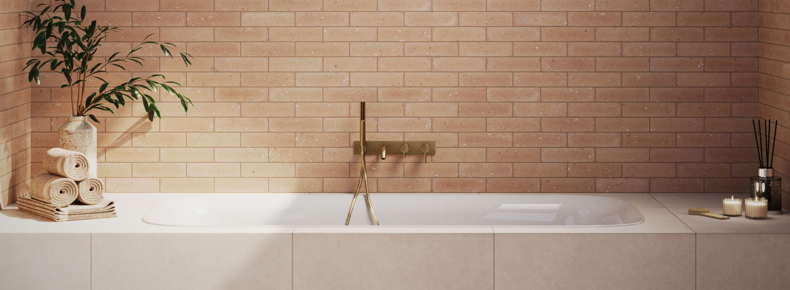 Orange Bathroom Tile | Shower, Floor & Wall