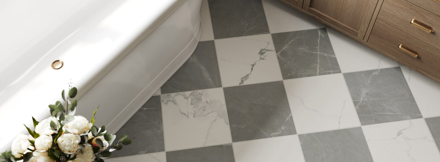 Checkerboard Bathroom Tile | Shower, Floor - $2 Sample