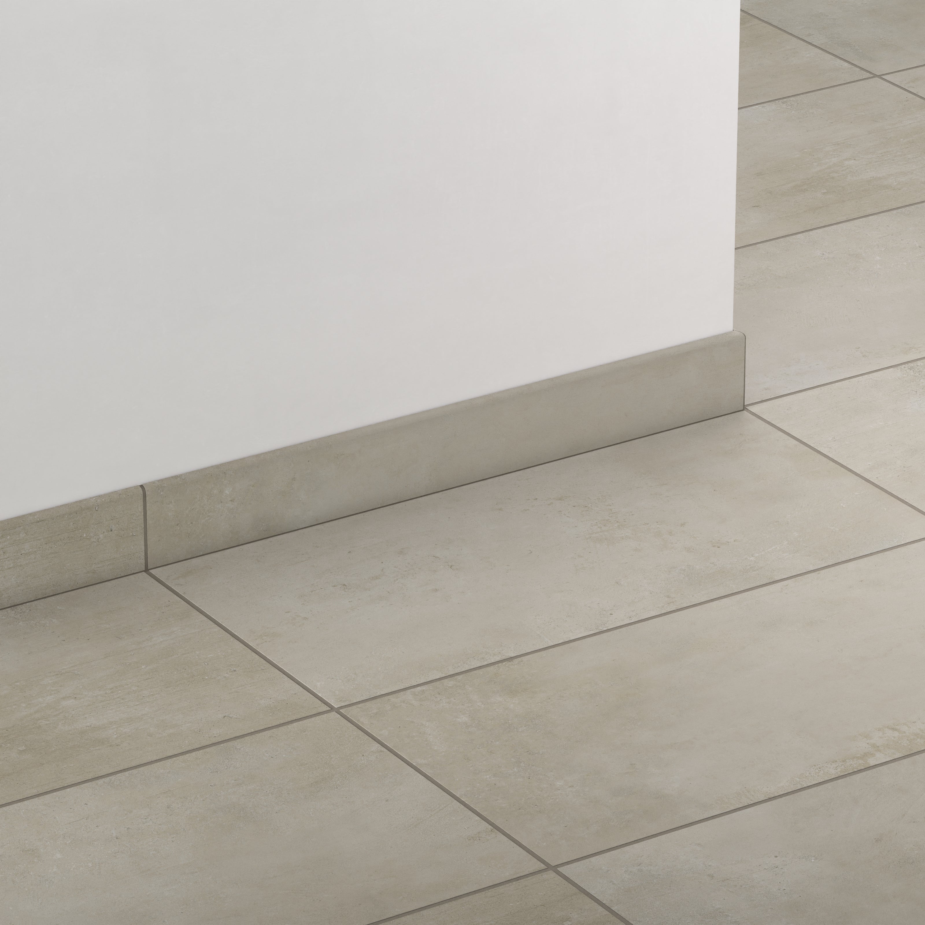 Ramsey 3x24 Matte Porcelain Bullnose Tile in Putty