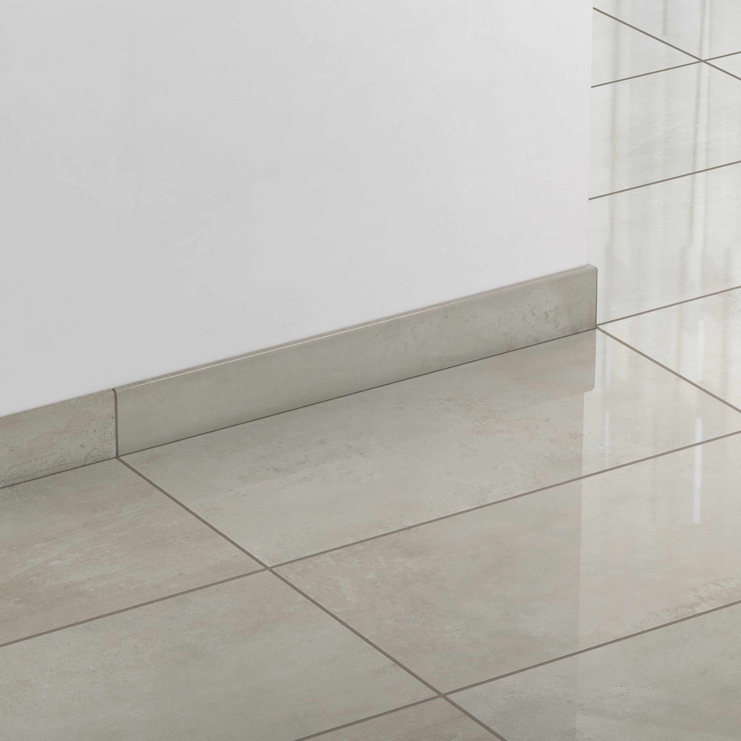 Ramsey 3x24 Polished Porcelain Bullnose Tile in Putty