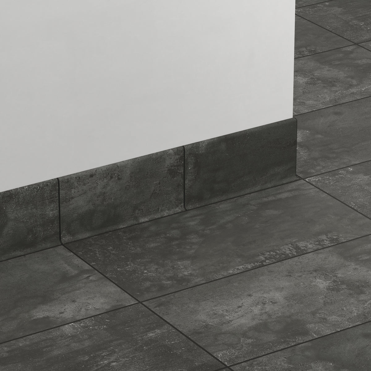 Ramsey 6x12 Matte Porcelain Cove Base Tile in Coal