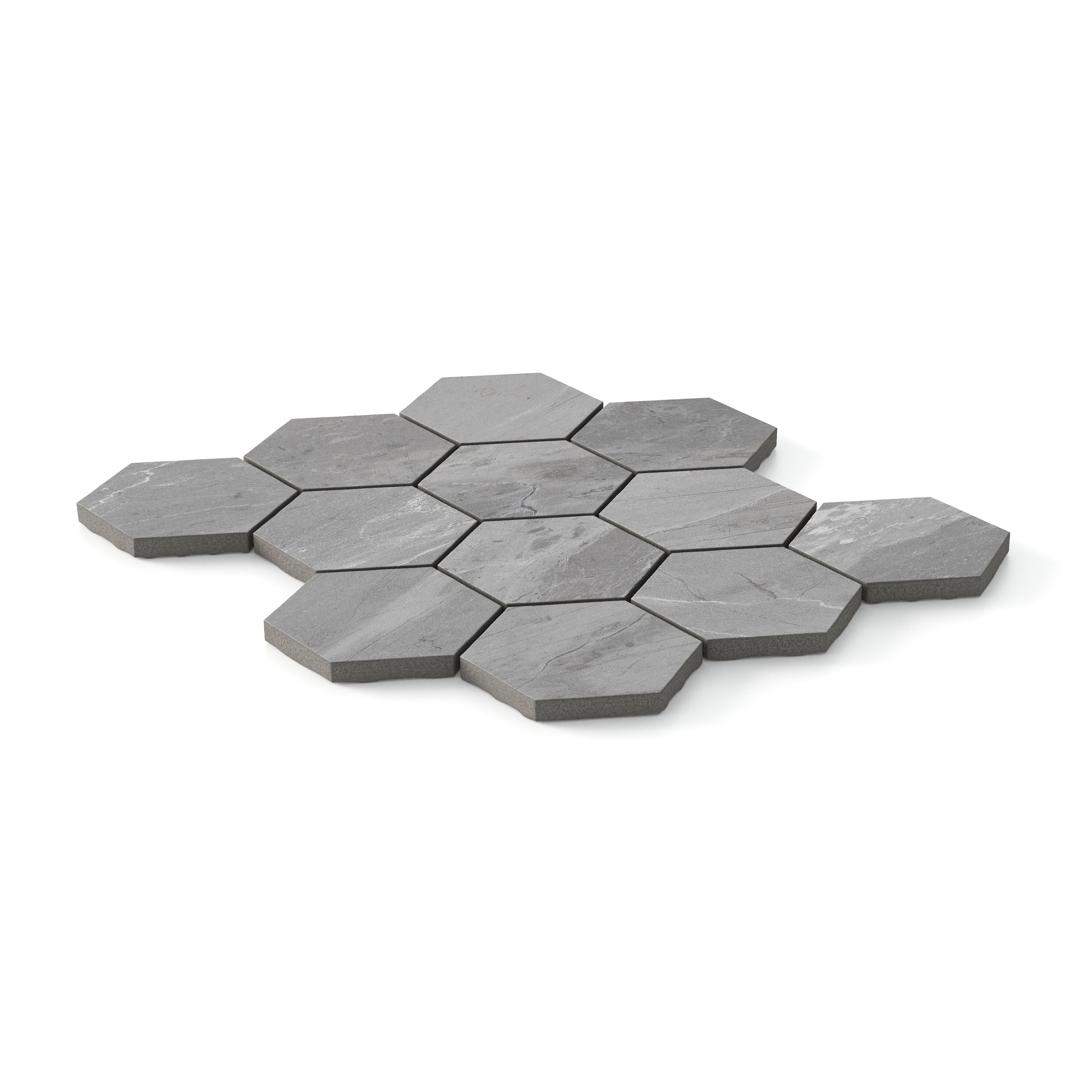 Declan 3x3 Matte Porcelain Hexagon Mosaic Tile in Iron
