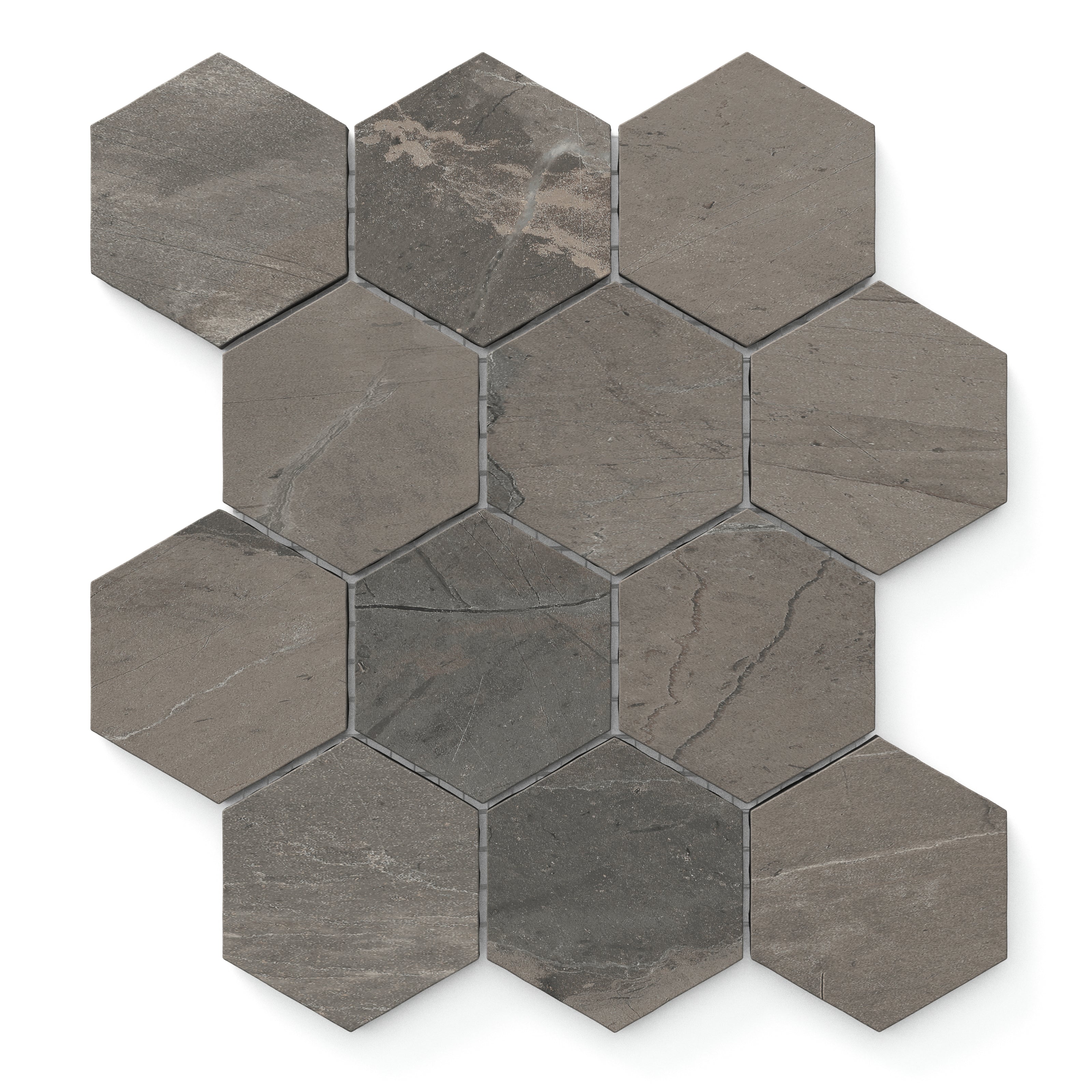 Declan 3x3 Matte Porcelain Hexagon Mosaic Tile in Fog