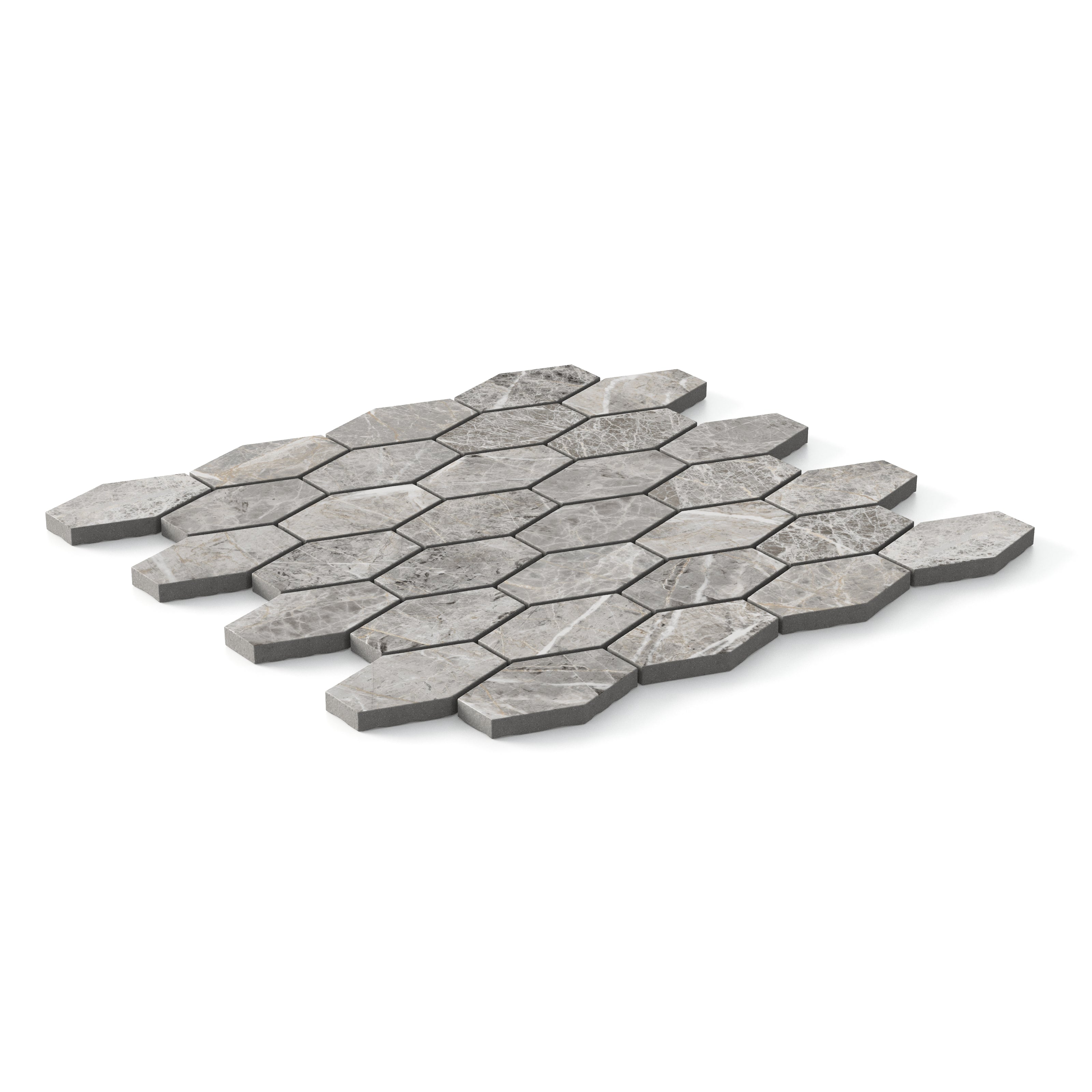 Chantel 12x11 Matte Porcelain Hexagon Mosaic Tile in Imperial