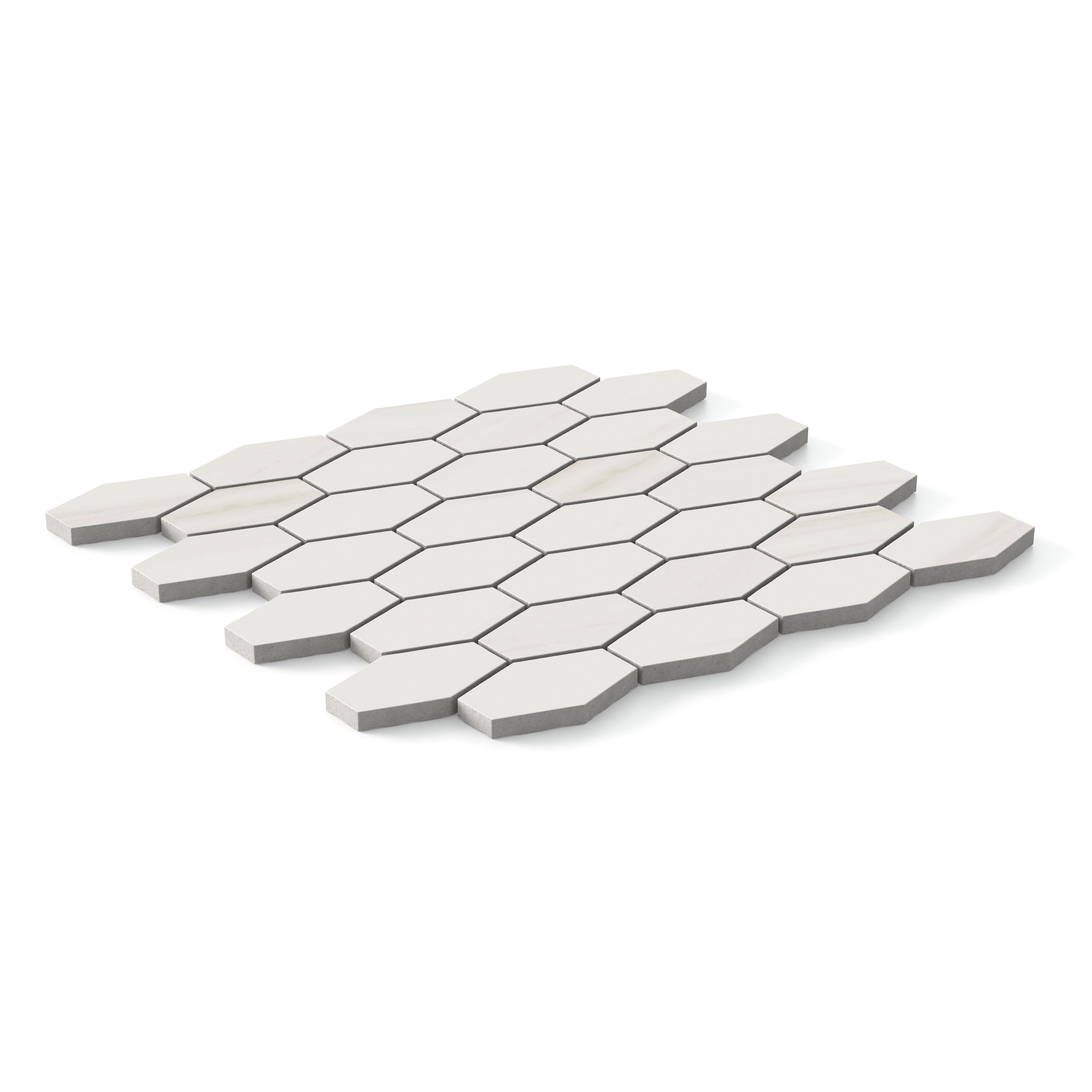 Chantel 12x11 Matte Porcelain Hexagon Mosaic Tile in Dolomite