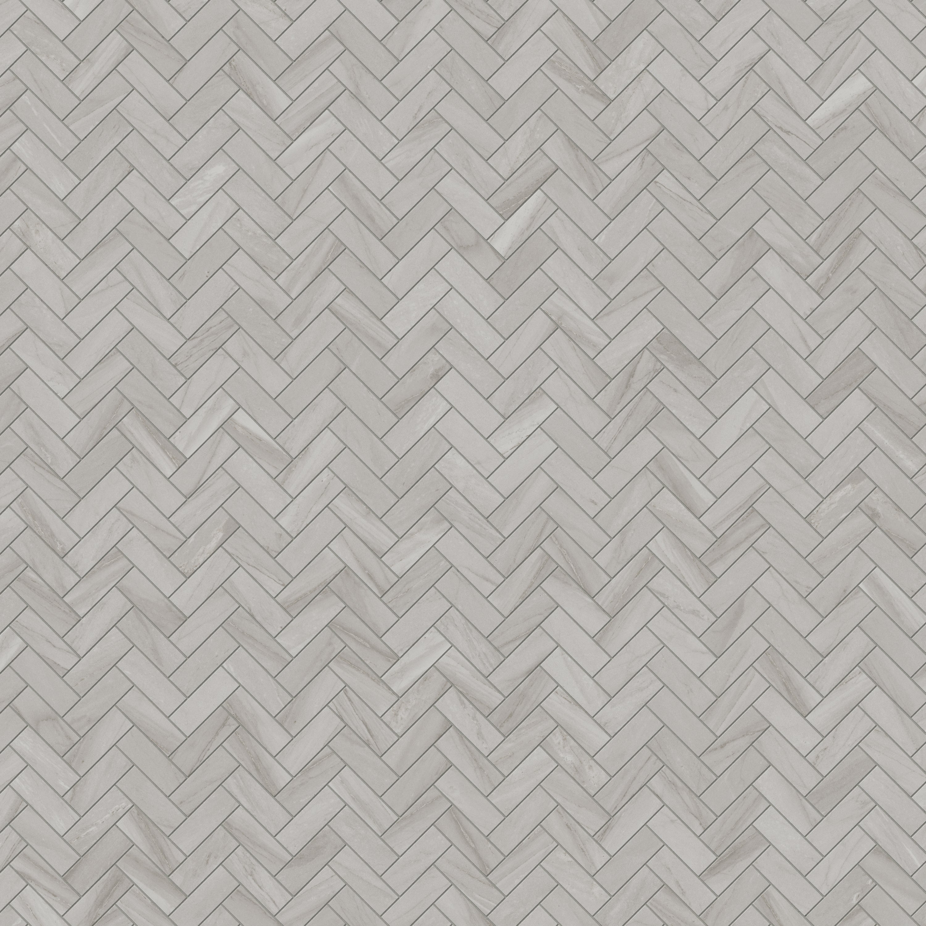 Chantel 12x15 Matte Porcelain Herringbone Mosaic Tile in Alaska Grey