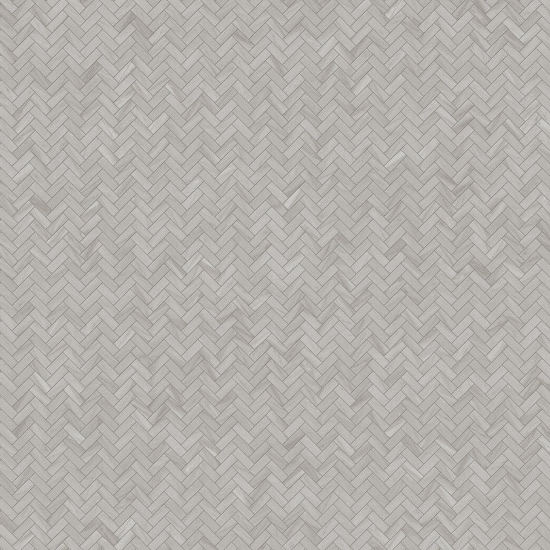 Chantel 12x15 Matte Porcelain Herringbone Mosaic Tile in Alaska Grey