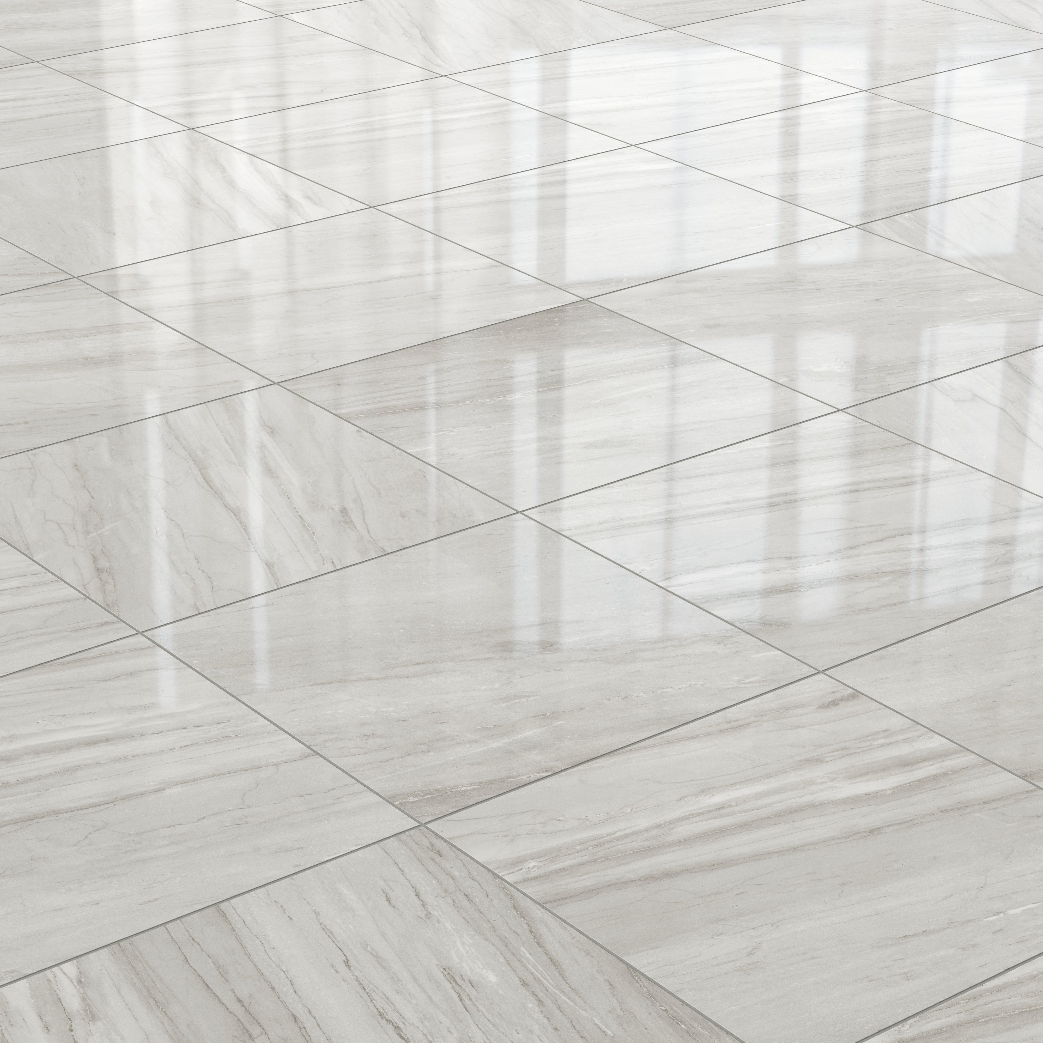 Chantel 24x24 Polished Porcelain Tile in Alaska Grey