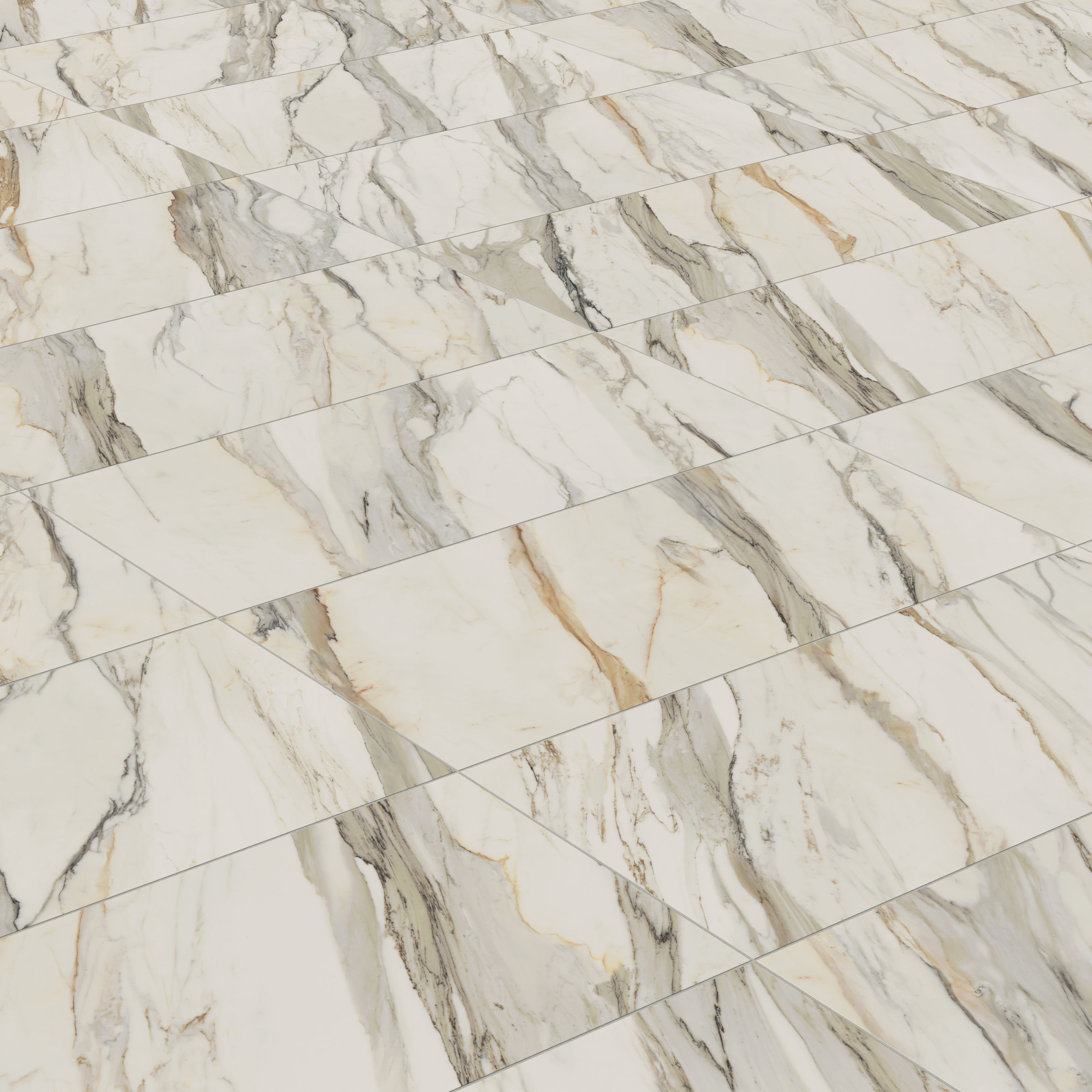 Aniston 24x48 Matte Porcelain Tile in Calacatta Cremo