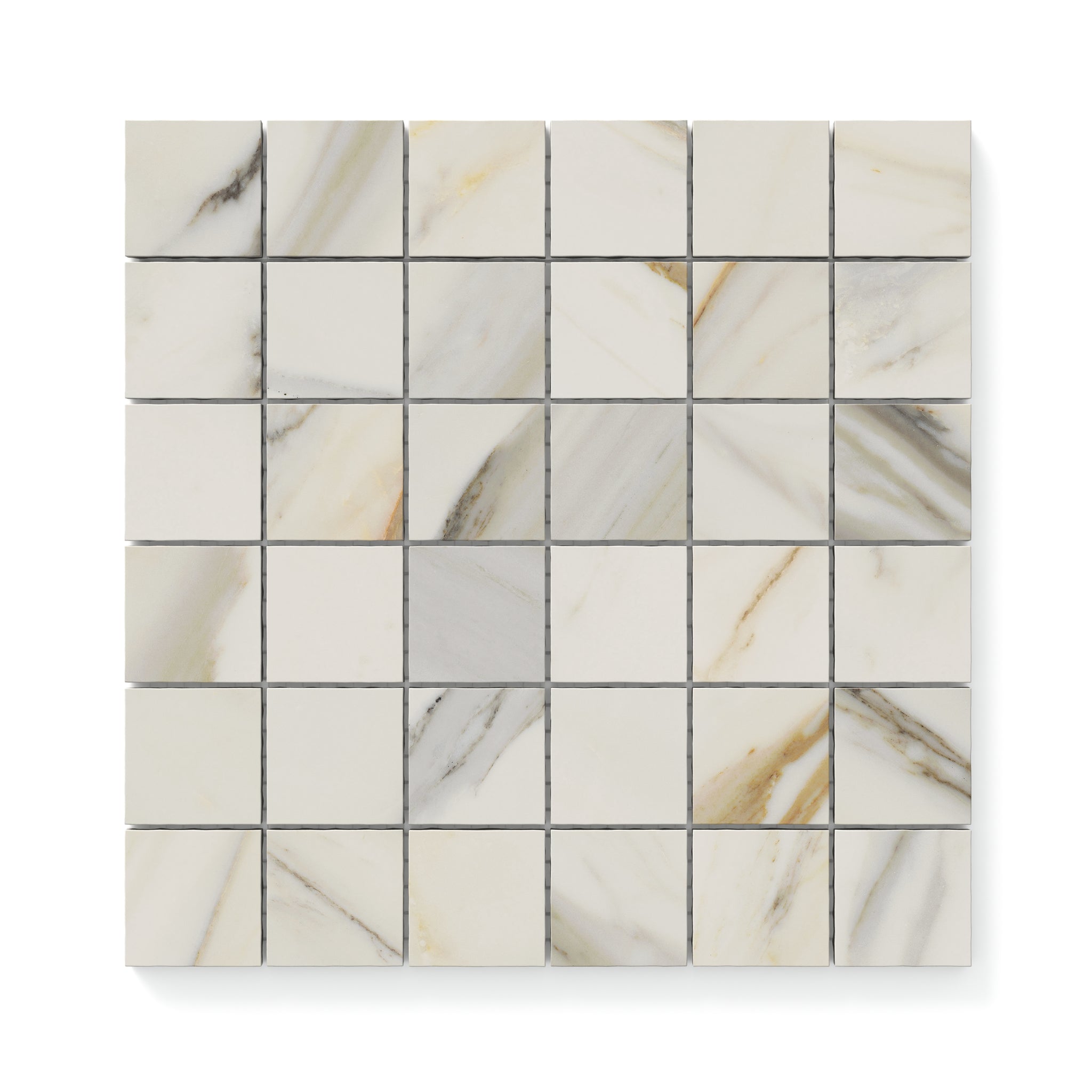 Aniston 2x2 Matte Porcelain Mosaic Tile in Calacatta Cremo