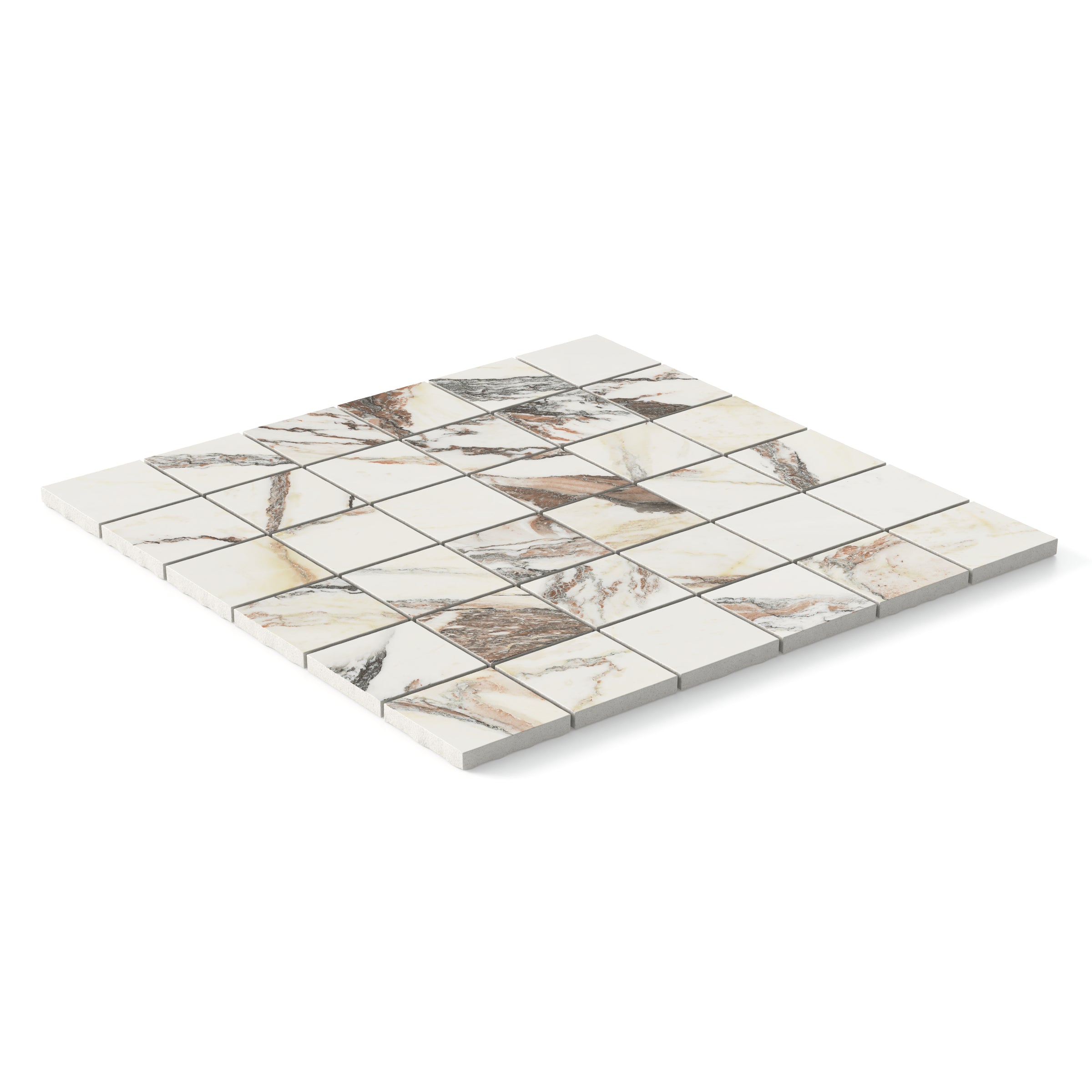 Aniston 2x2 Matte Porcelain Mosaic Tile in Calacatta Viola