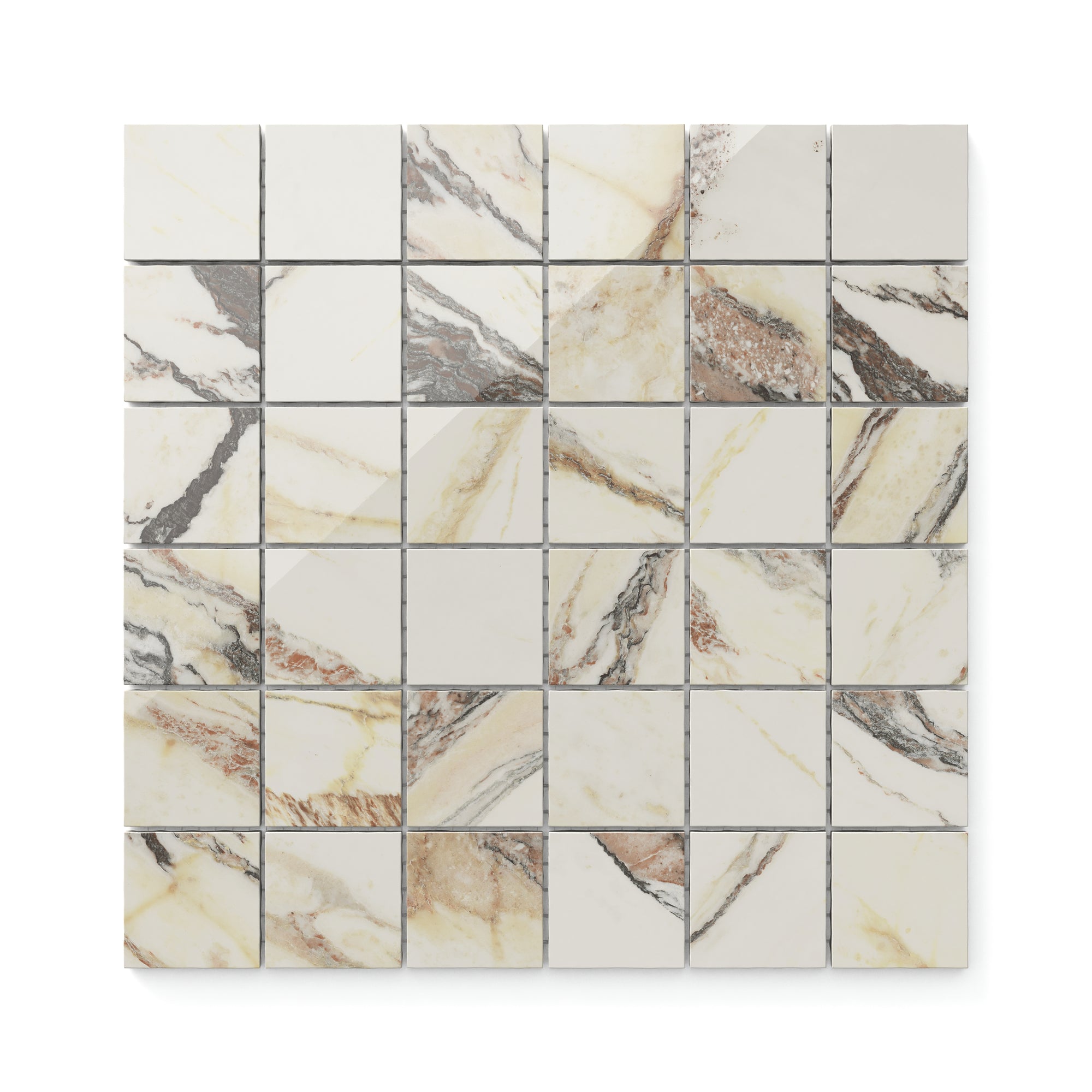 Aniston 2x2 Polished Porcelain Mosaic Tile in Calacatta Viola
