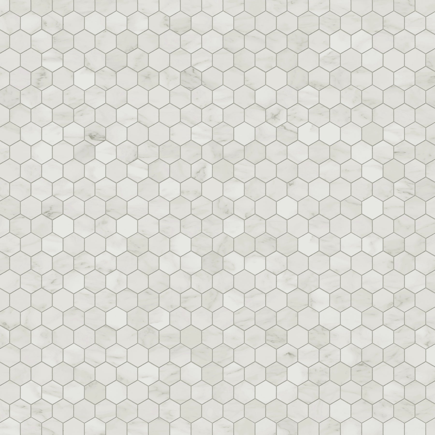 Aniston 2x2 Polished Porcelain Hexagon Mosaic Tile in Carrara Bianco