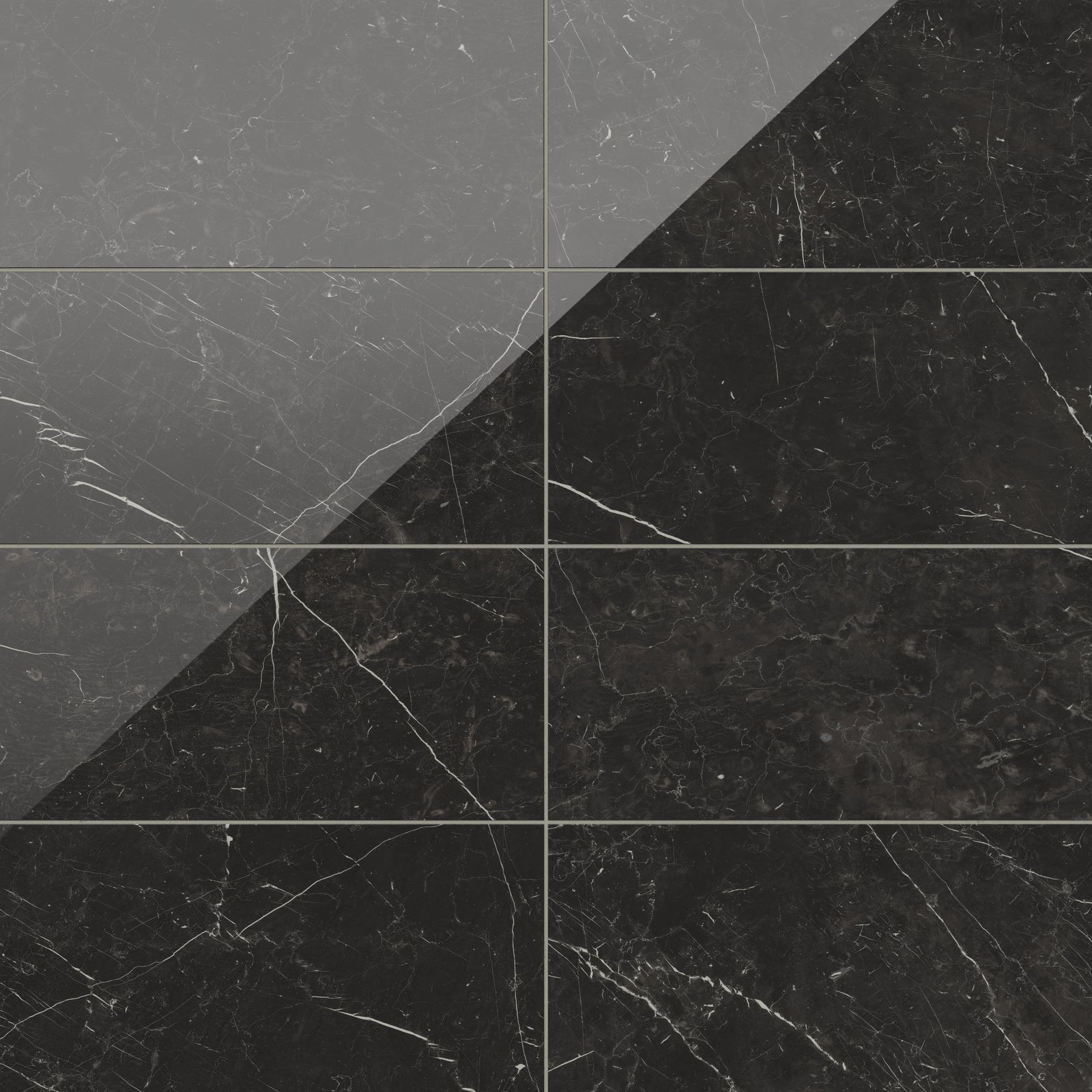 Leona 12x24 Polished Porcelain Tile in Nero Marquina