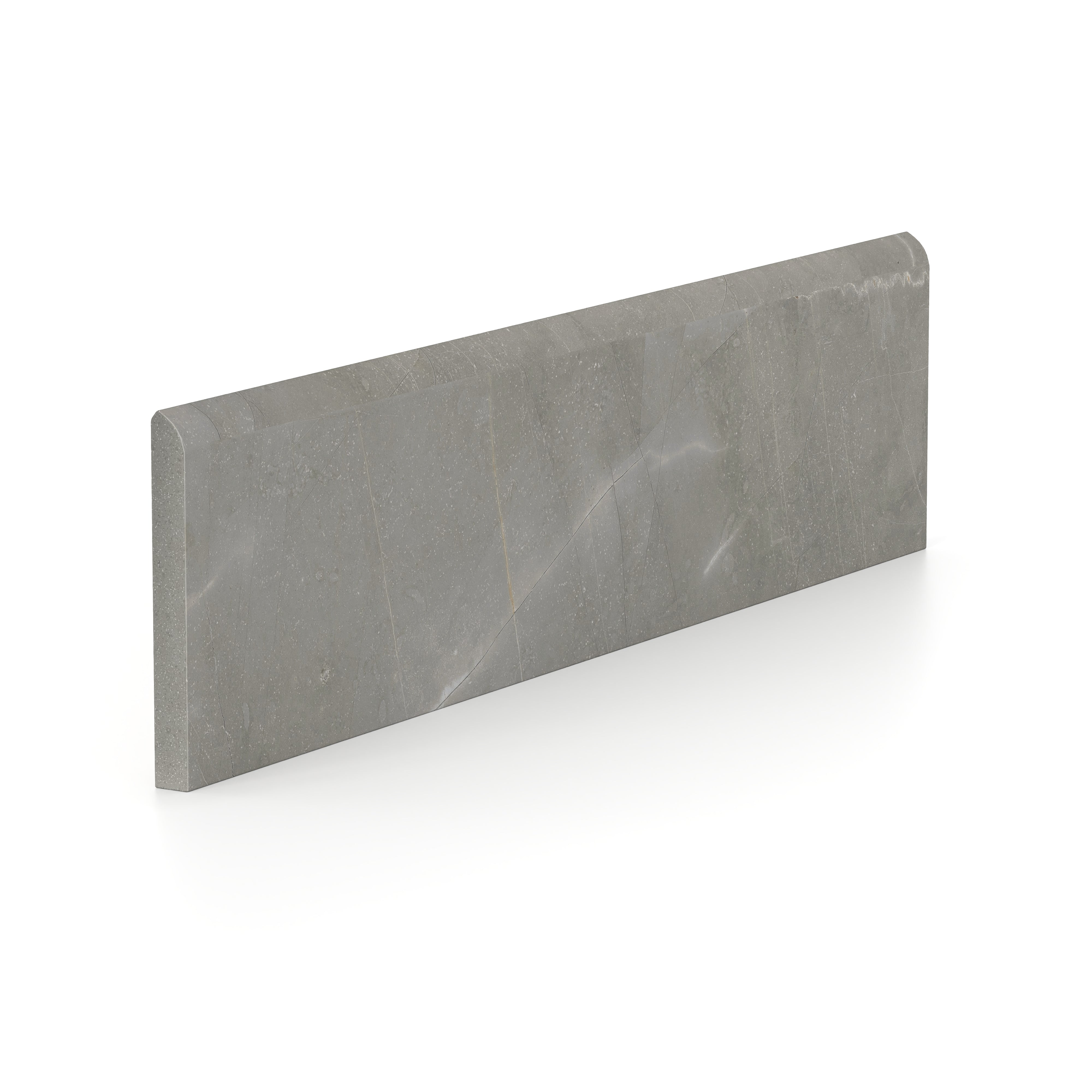 Leona 3x12 Matte Porcelain Bullnose Tile in Amani Grey
