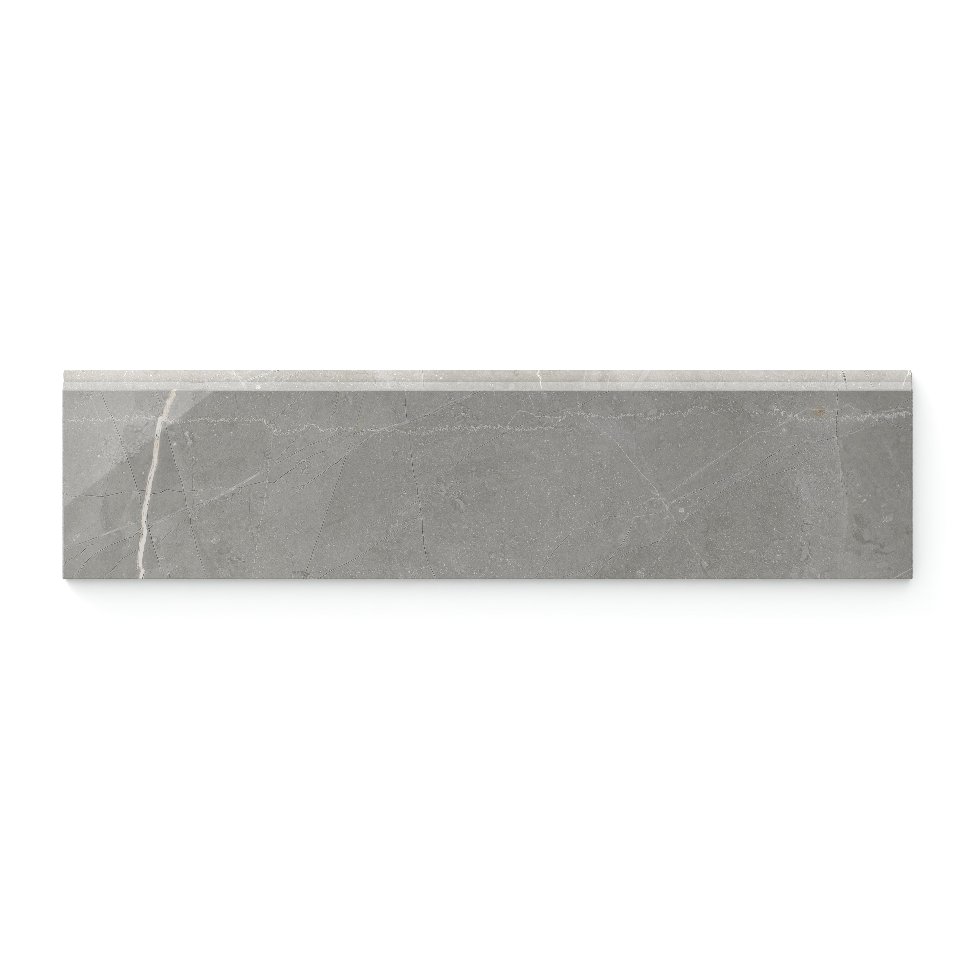 Leona 3x12 Polished Porcelain Bullnose Tile in Nero Marquina
