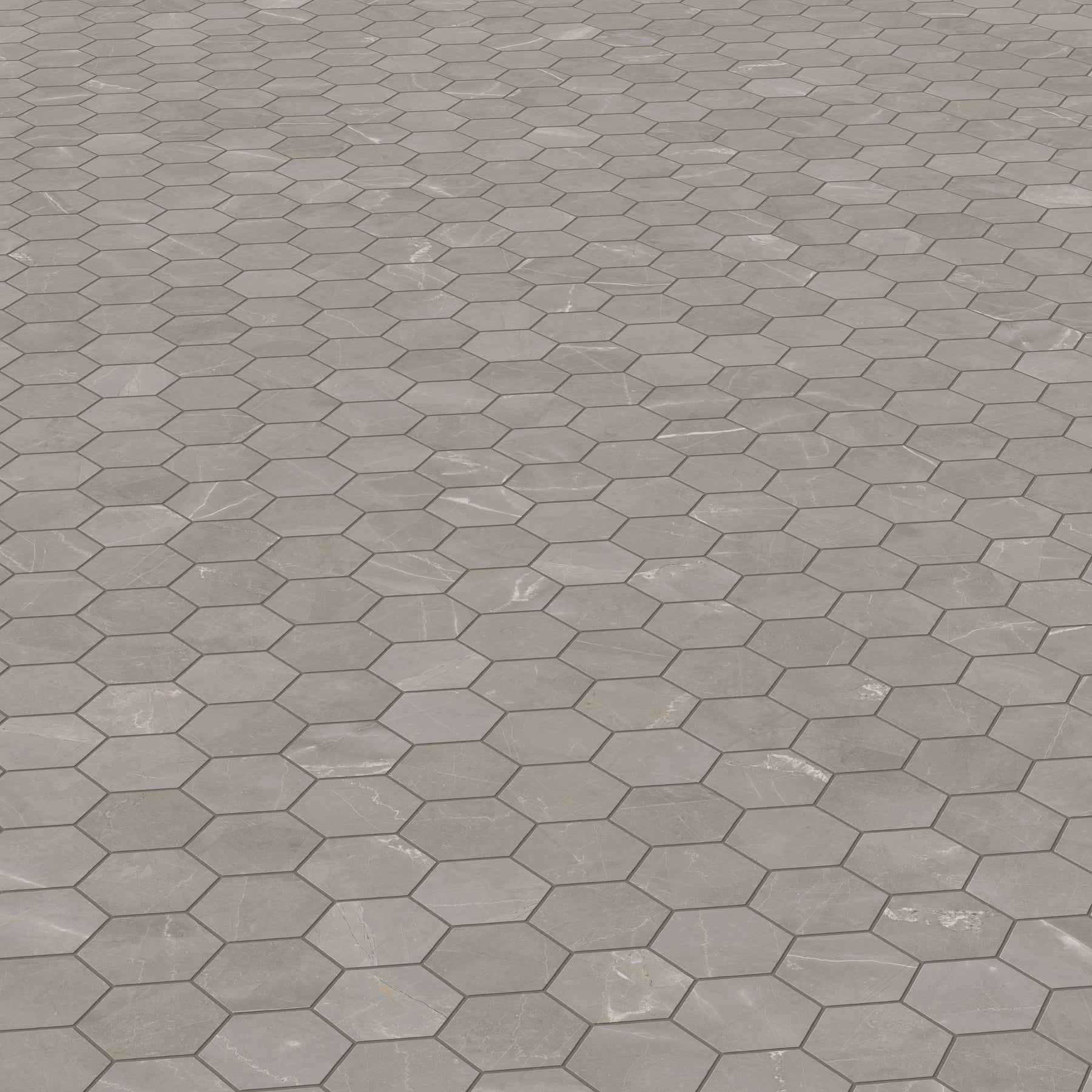 Leona 3x3 Matte Porcelain Hexagon Mosaic Tile in Amani Grey