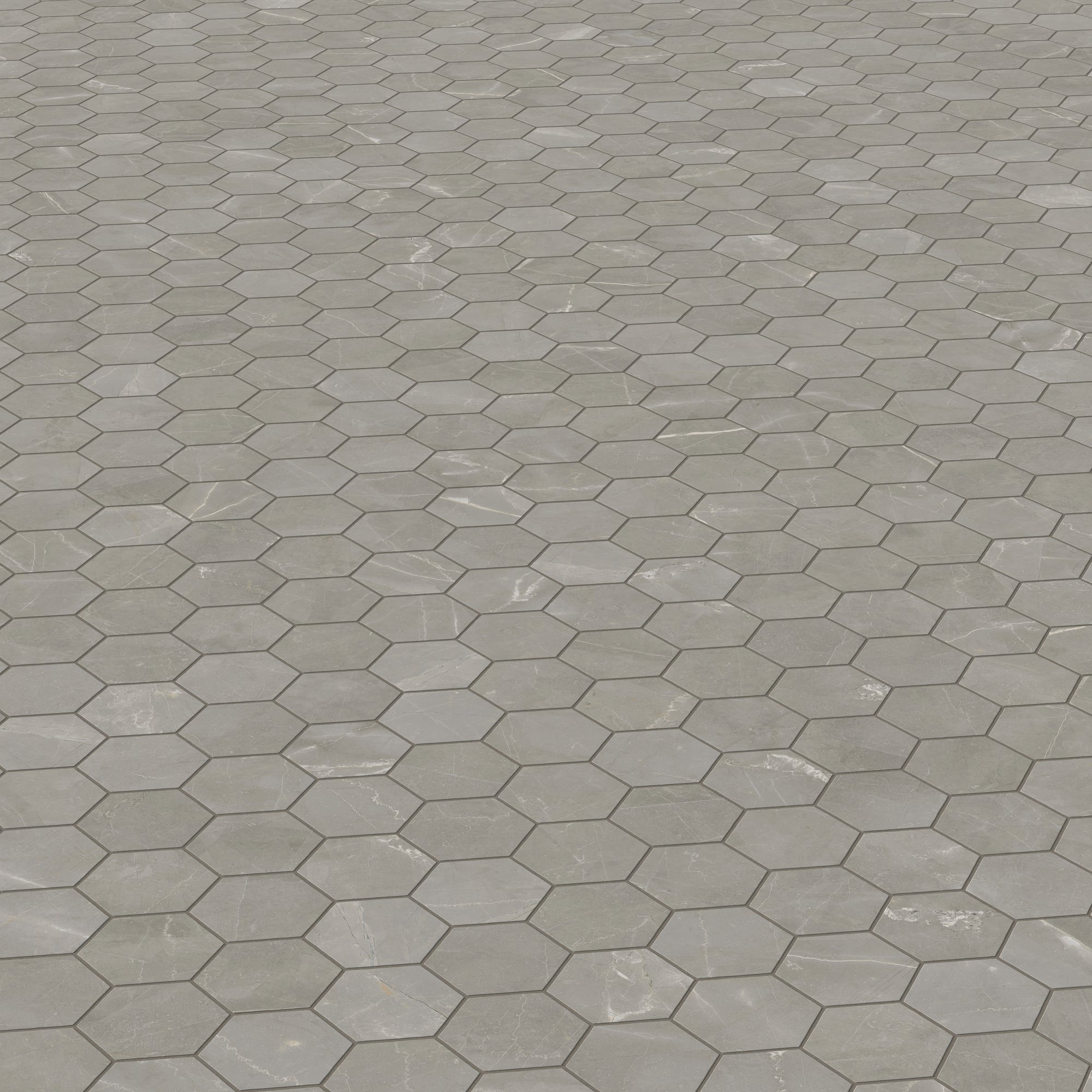 Leona 3x3 Matte Porcelain Hexagon Mosaic Tile in Amani Grey