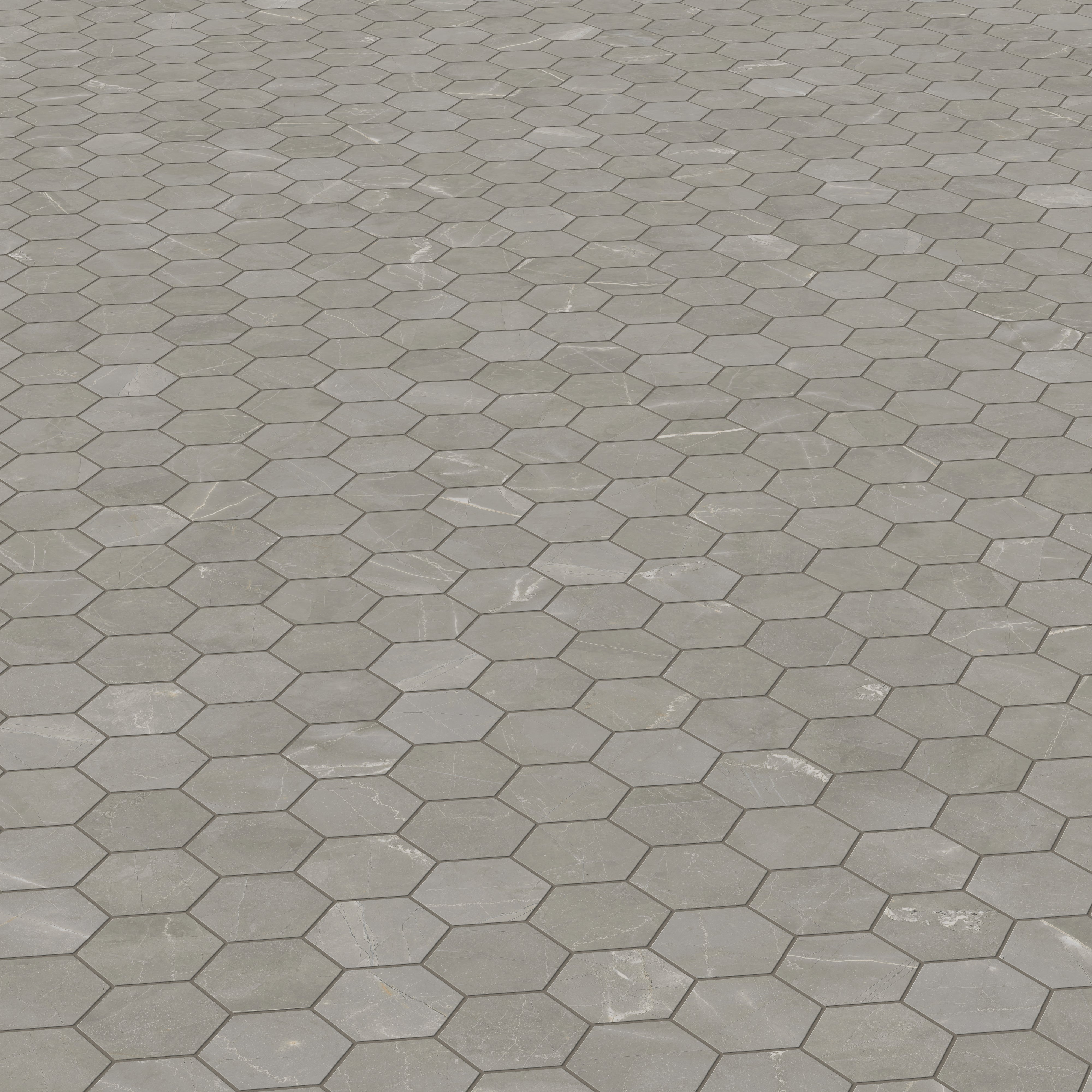 Leona 3x3 Matte Porcelain Hexagon Mosaic Tile in Amani Grey