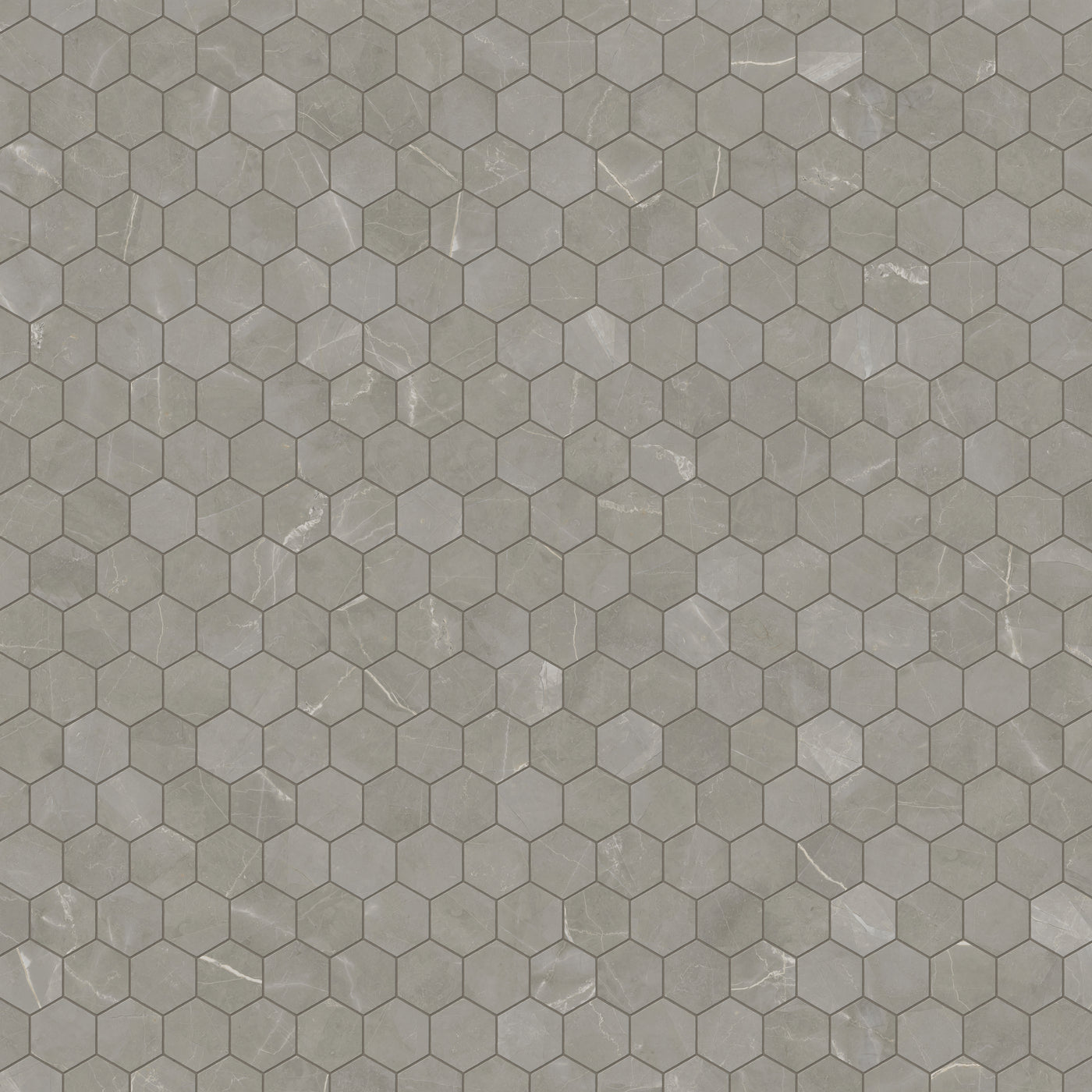 Leona 3x3 Matte Porcelain Hexagon Mosaic Tile in Amani Grey