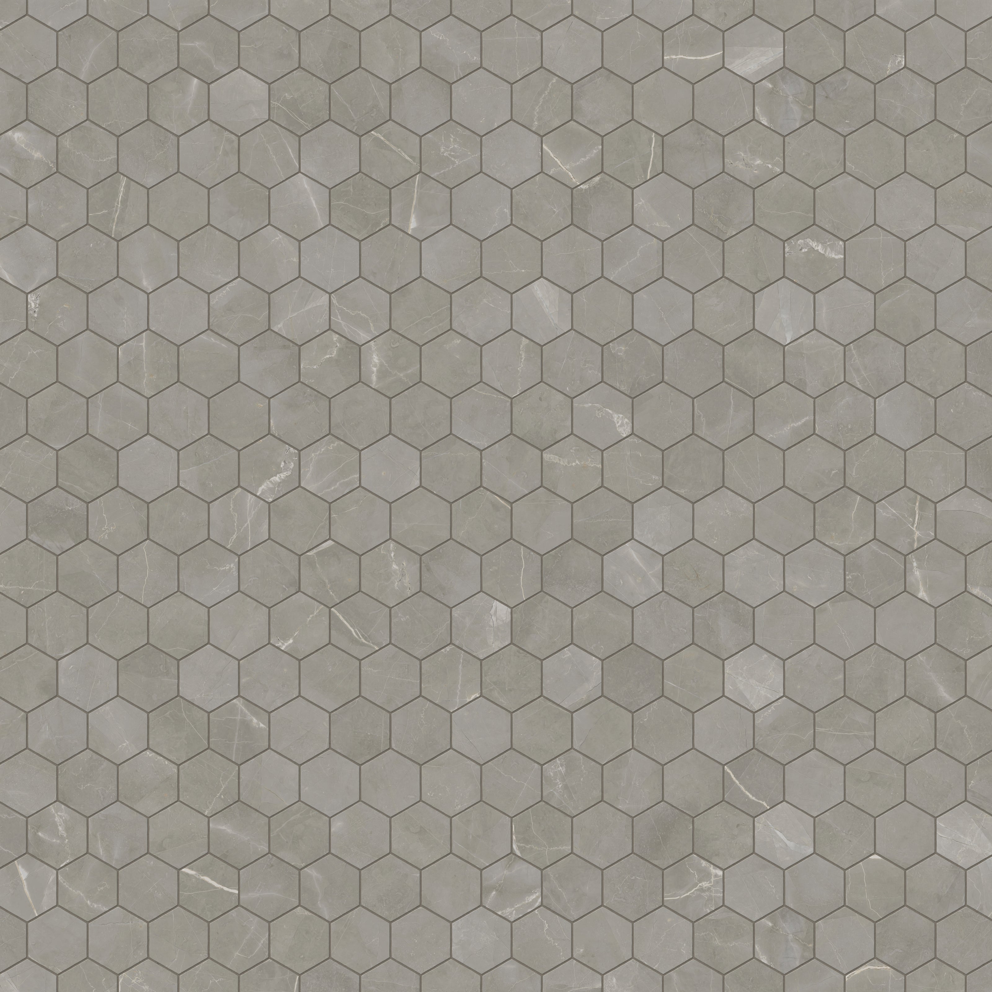 Leona 3x3 Matte Porcelain Hexagon Mosaic Tile in Amani Grey