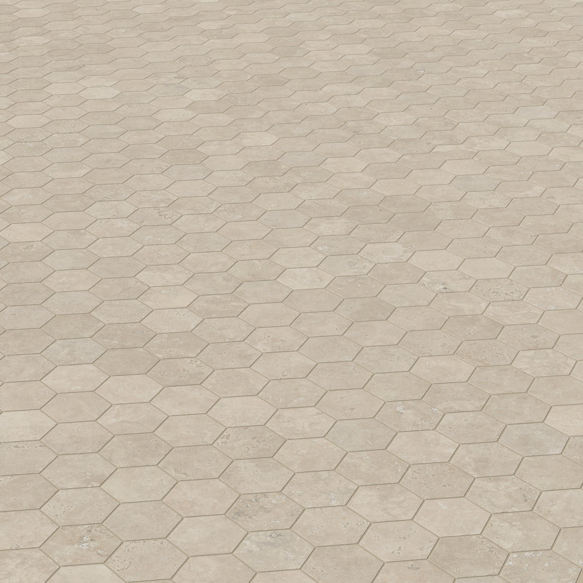 Leona 3x3 Matte Porcelain Hexagon Mosaic Tile in Marfil