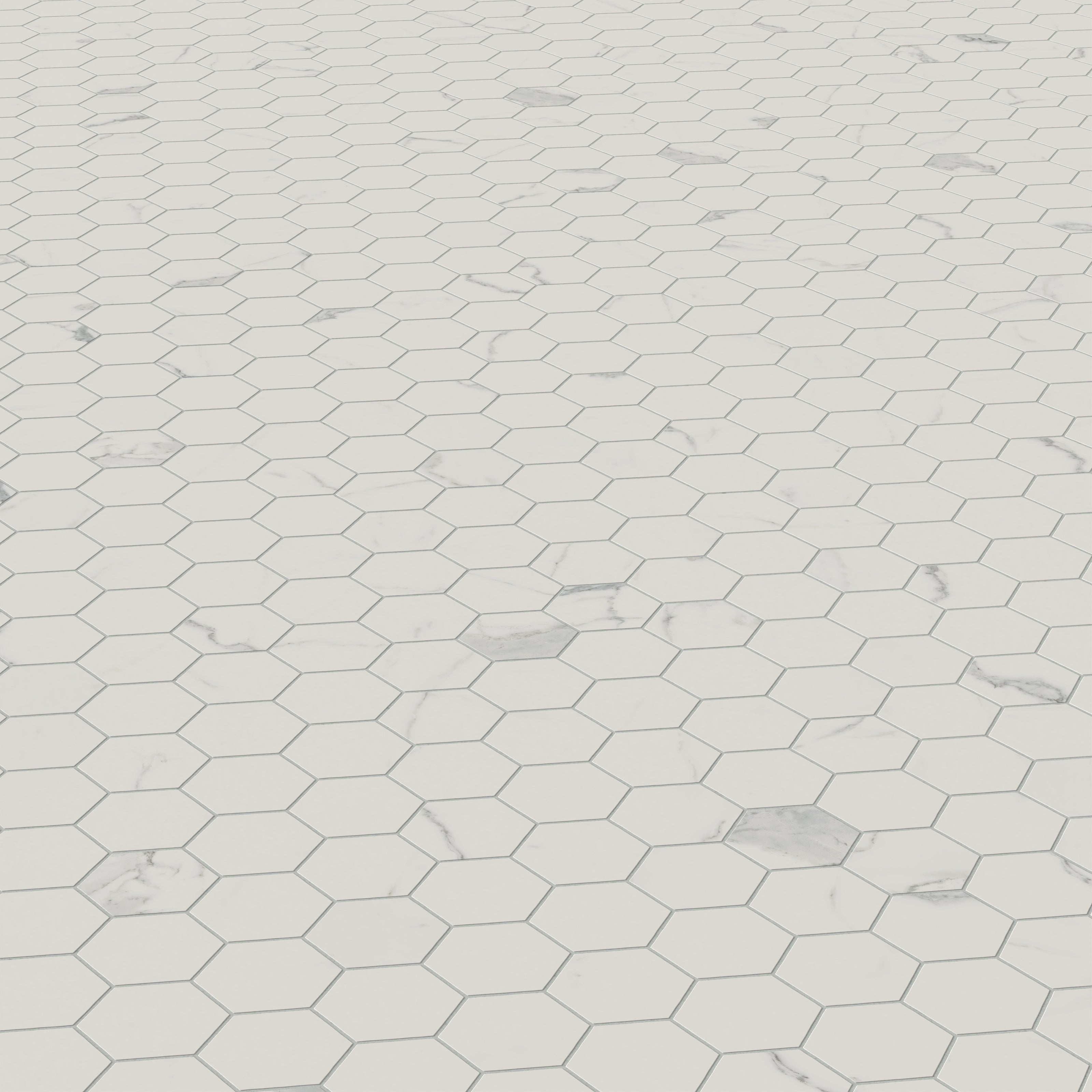 Leona 3x3 Matte Porcelain Hexagon Mosaic Tile in Calacatta
