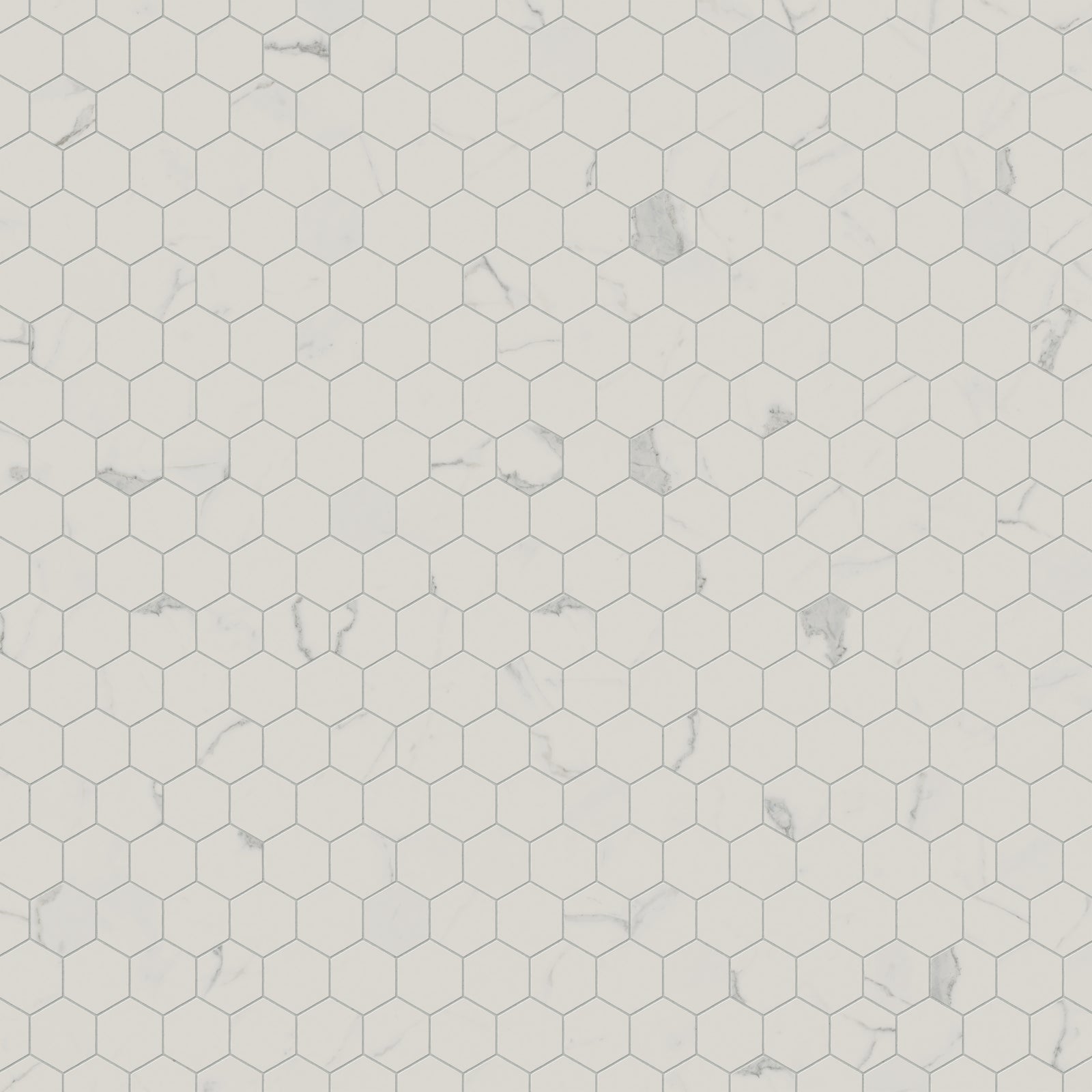Leona 3x3 Matte Porcelain Hexagon Mosaic Tile in Calacatta
