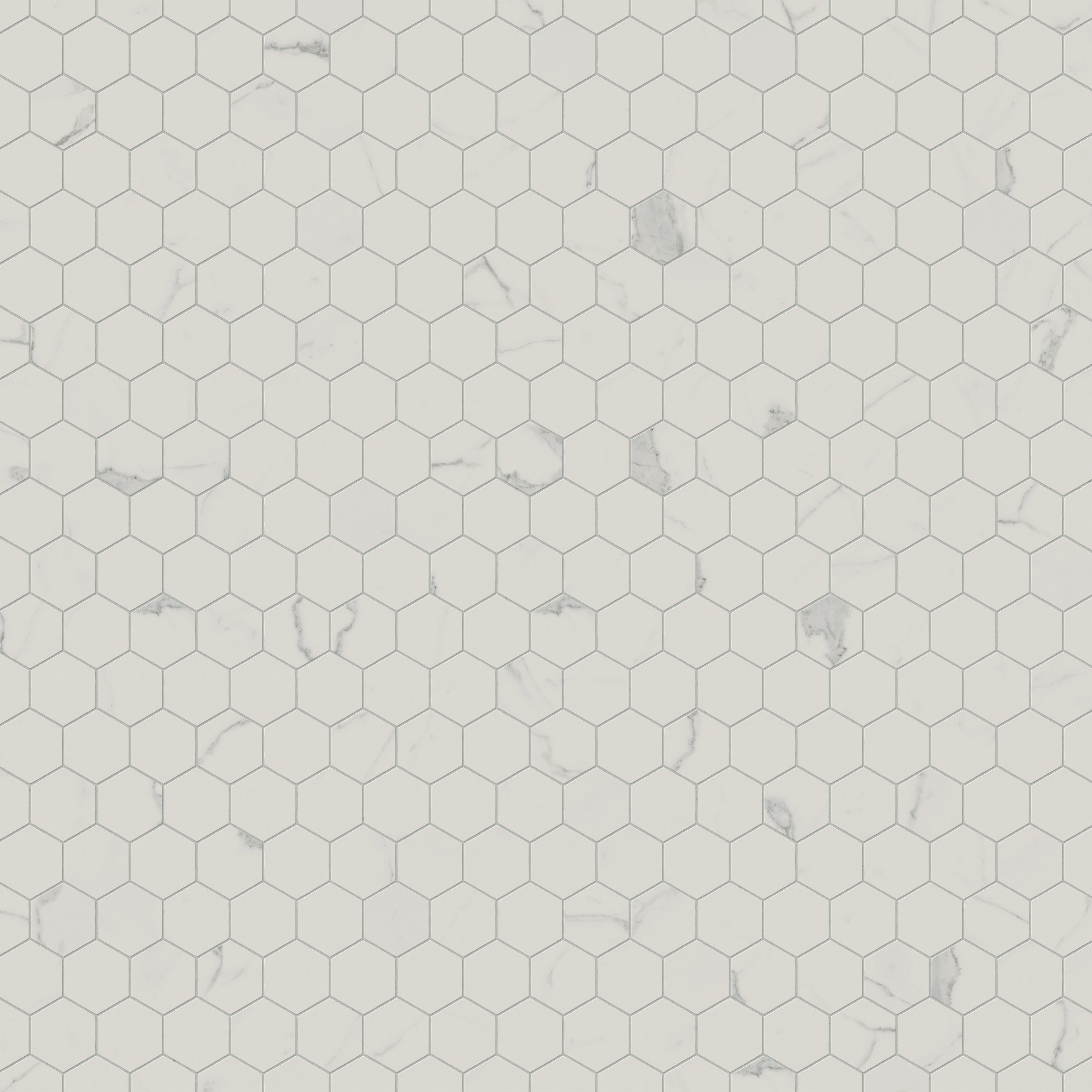 Leona 3x3 Matte Porcelain Hexagon Mosaic Tile in Calacatta