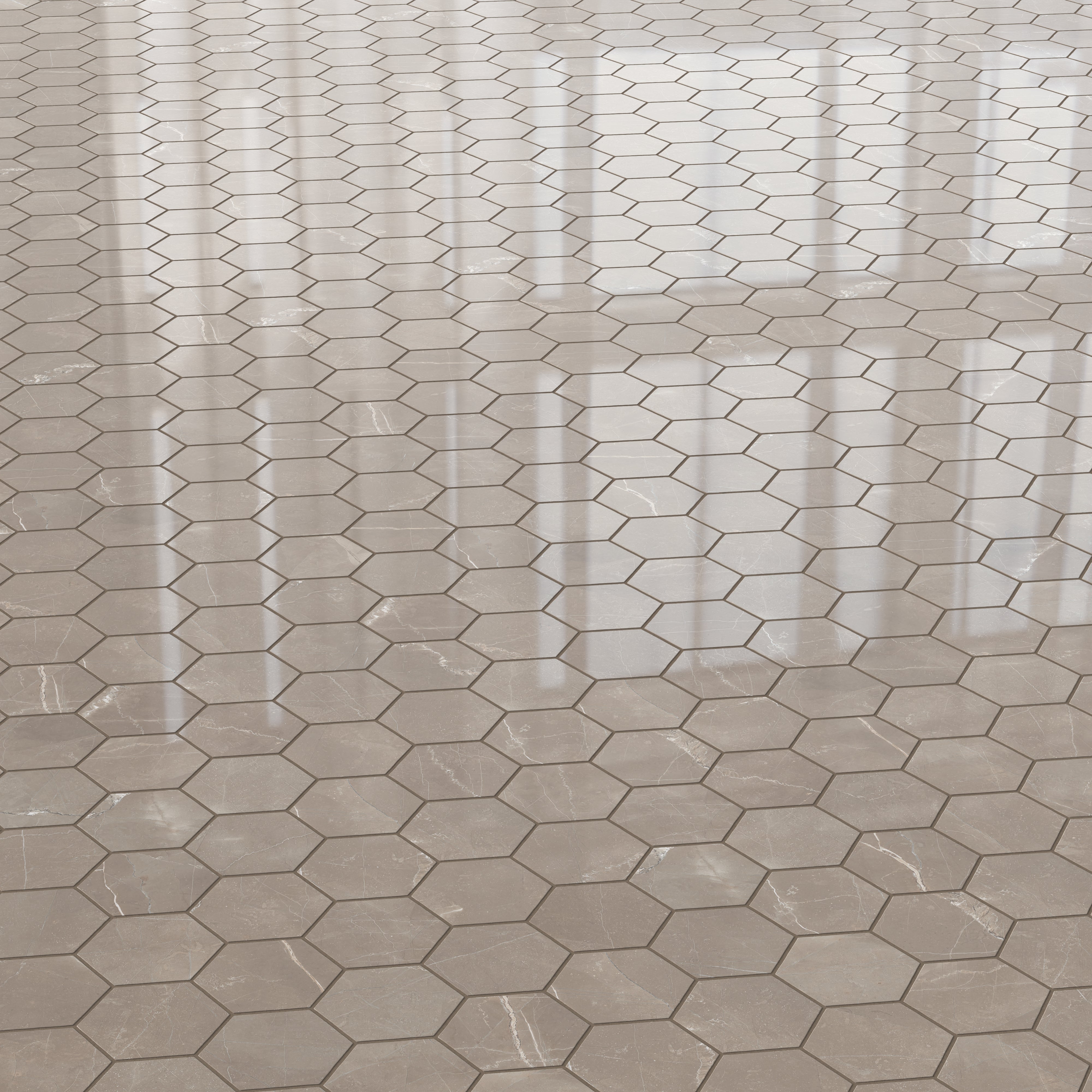 Leona 3x3 Polished Porcelain Hexagon Mosaic Tile in Amani Bronze