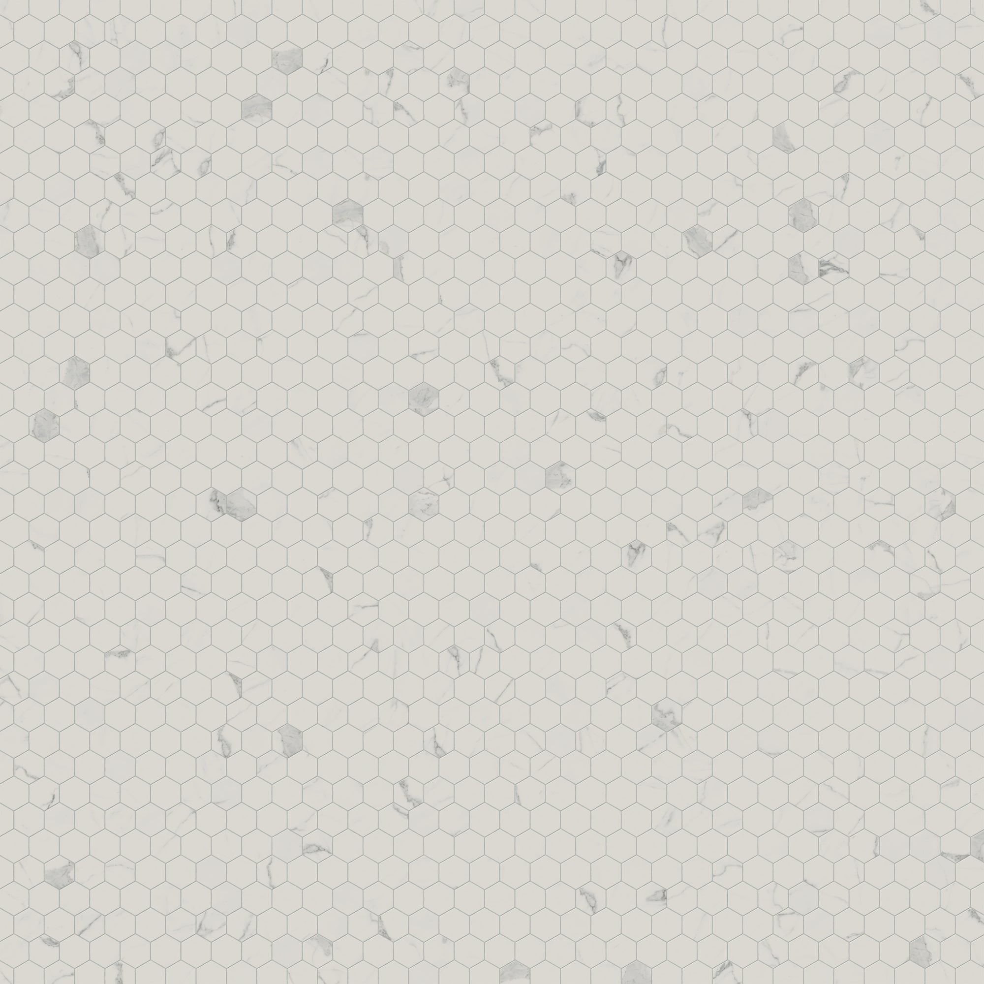 Leona 3x3 Polished Porcelain Hexagon Mosaic Tile in Calacatta