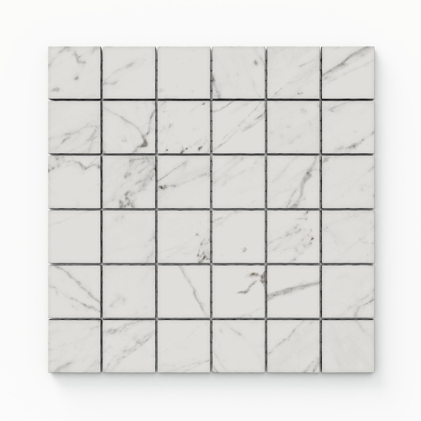 Blair 2x2 Matte Porcelain Mosaic Tile in White Carrara
