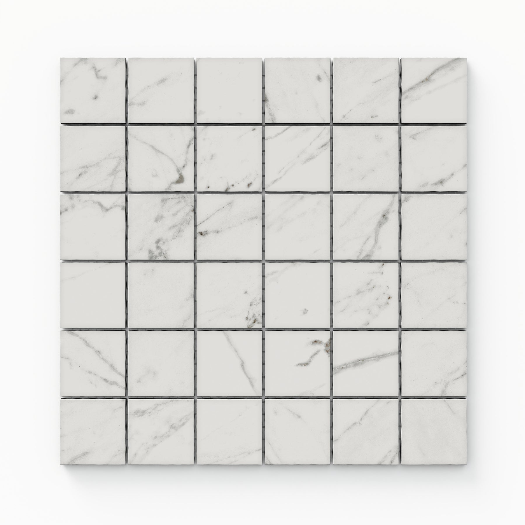 Blair 2x2 Matte Porcelain Mosaic Tile in White Carrara